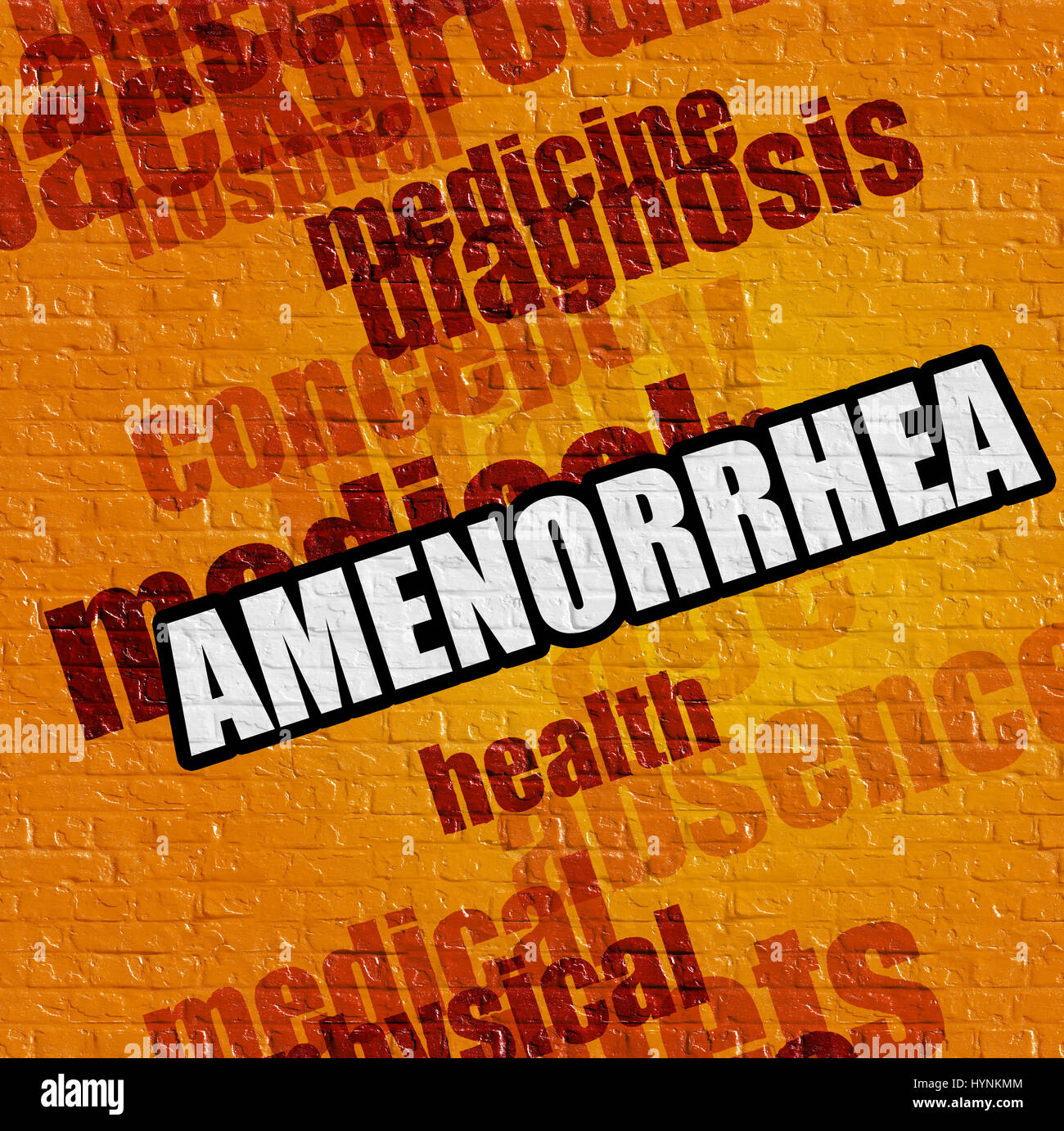 Medicine concept: Amenorrhea on the Yellow Wall Stock Photo - Alamy