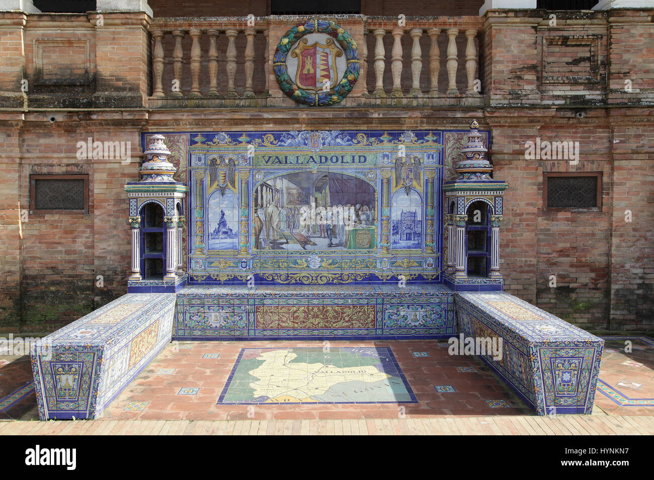 Ceramic Azulejos tiled provincial Bench or Alcove of Valladolid on the ...
