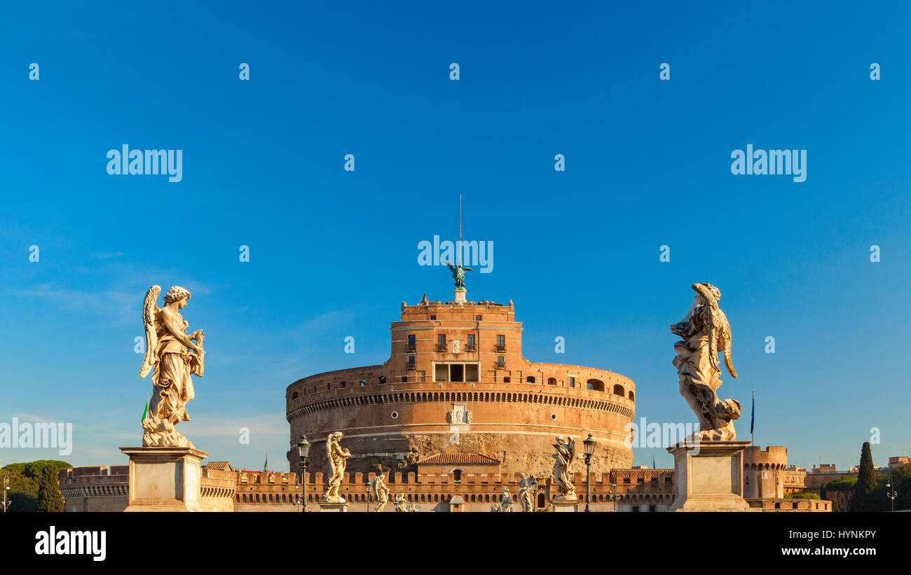 saint angel castle view in the city of rome Stock Photo - Alamy