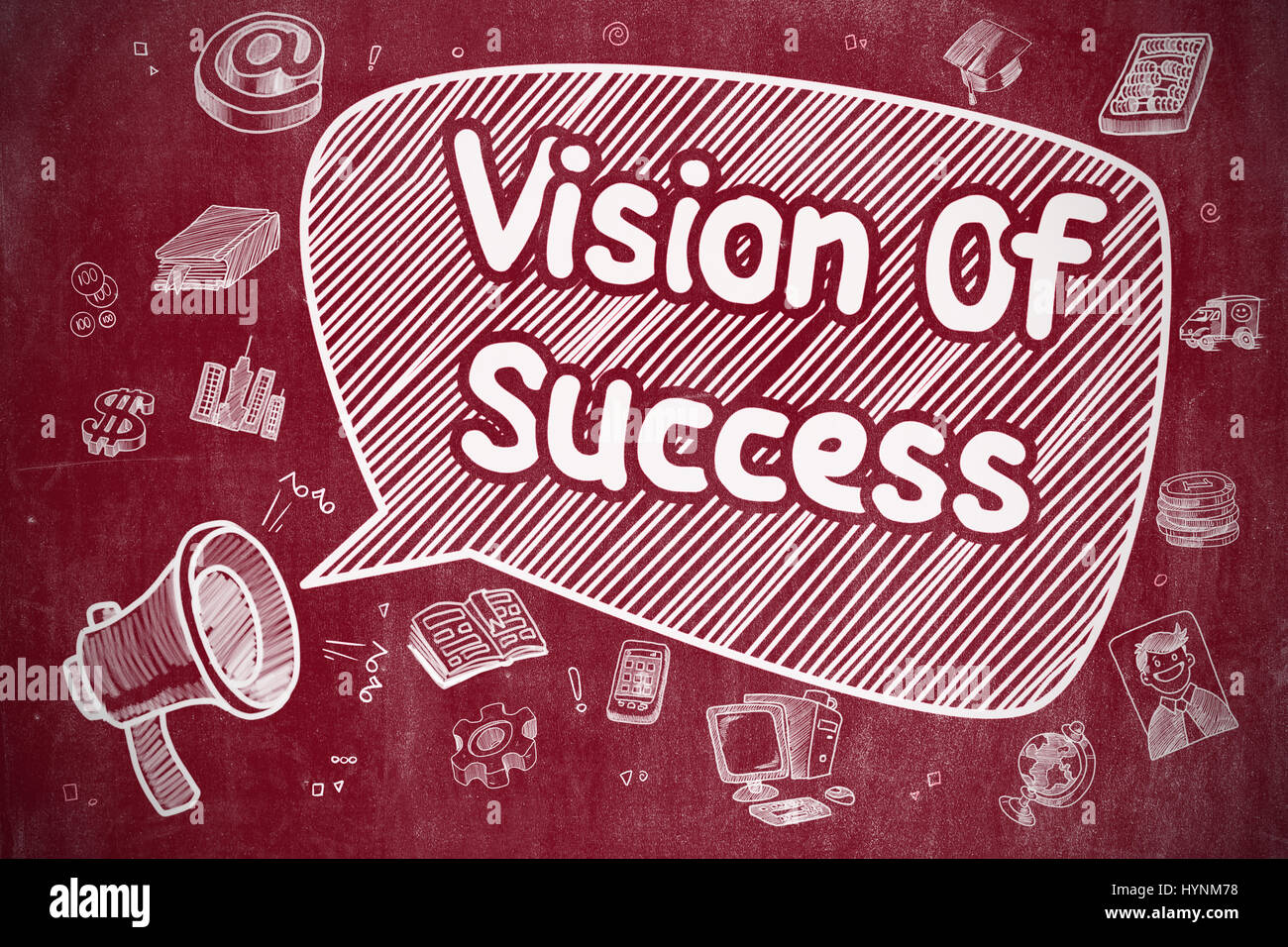Vision Of Success - Doodle Illustration on Red Chalkboard Stock Photo ...