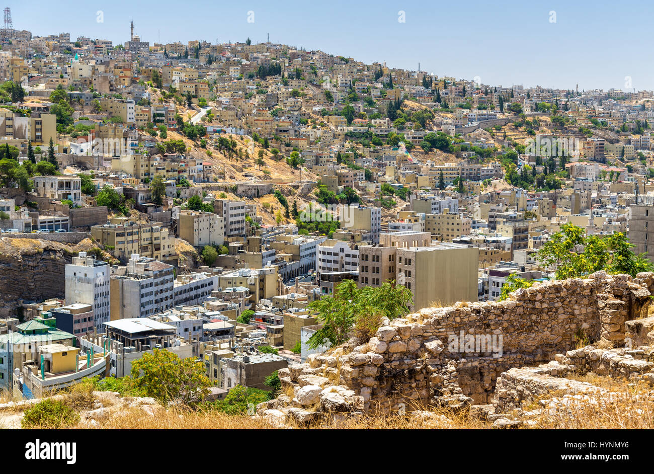 Cityscape of Amman downtown from the Citadel - Jordan Stock Photo - Alamy