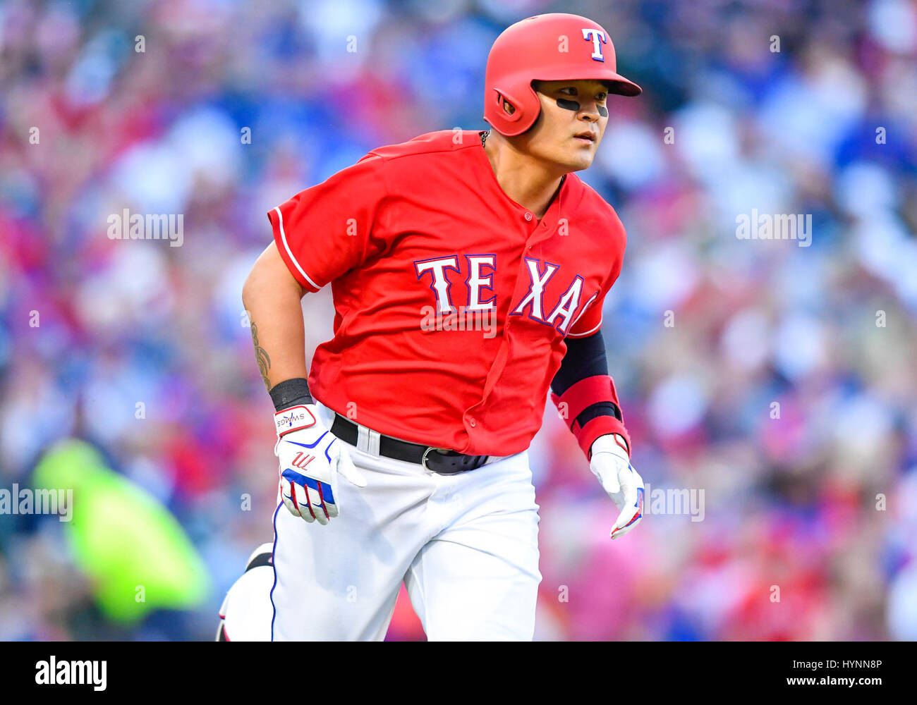 APR 03, 2017: Texas Rangers right fielder Shin-Soo Choo #17 during an ...