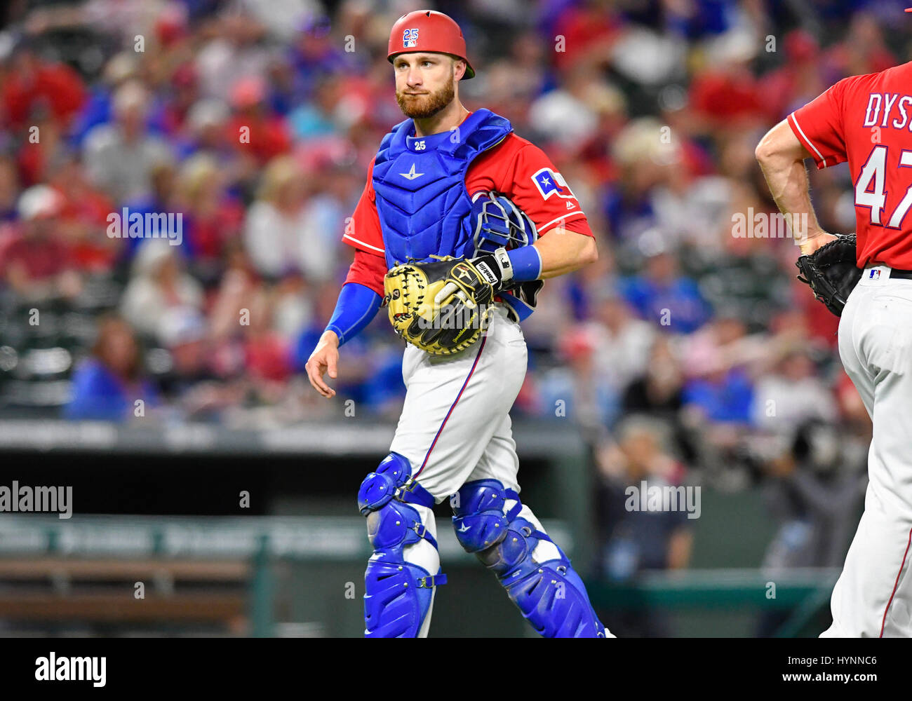 APR 03, 2017: Texas Rangers catcher Jonathan Lucroy #25 during an MLB ...