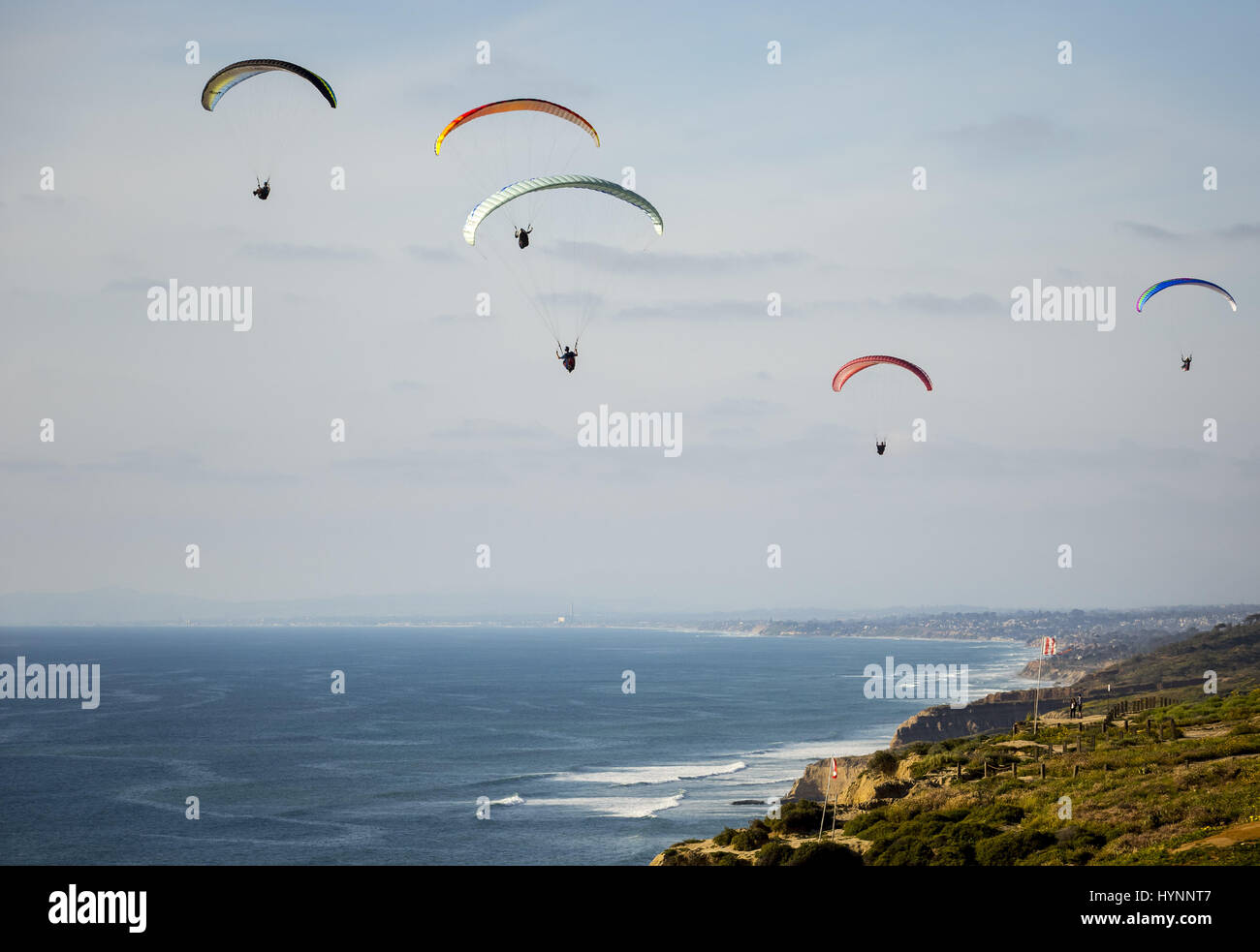 San Diego, California, US. 4th Apr, 2017. Paragliders take to the sky ...
