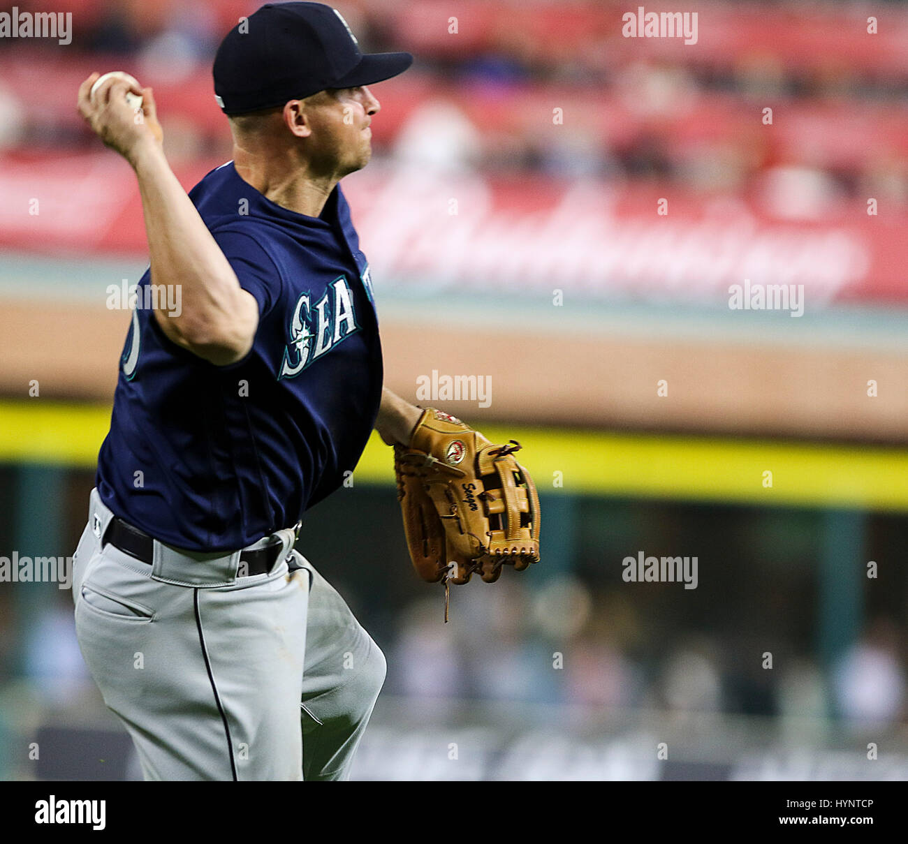 Houston, Texas, USA. 5th Apr, 2017. Seattle Mariners third baseman Kyle ...