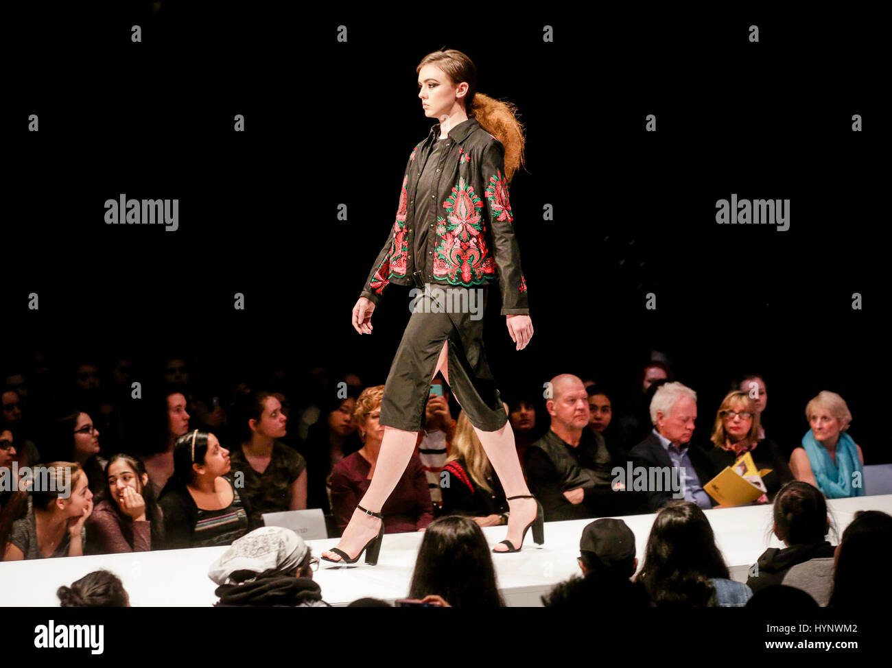 Vancouver, Canada. 5th Apr, 2017. A model walks the runway at the ...