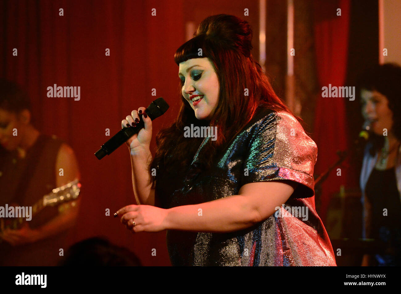 Berlin, Germany. 05th Apr, 2017. US singer Beth Ditto performs on stage ...