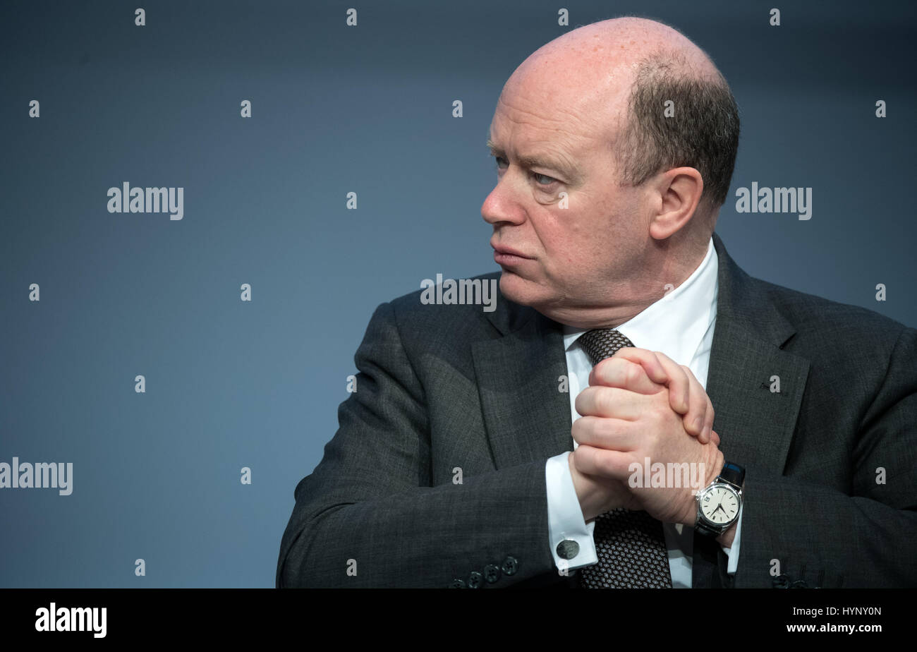 Berlin, Germany. 6th Apr, 2017. dpatop - John Cryan, CEO of Deutsche ...