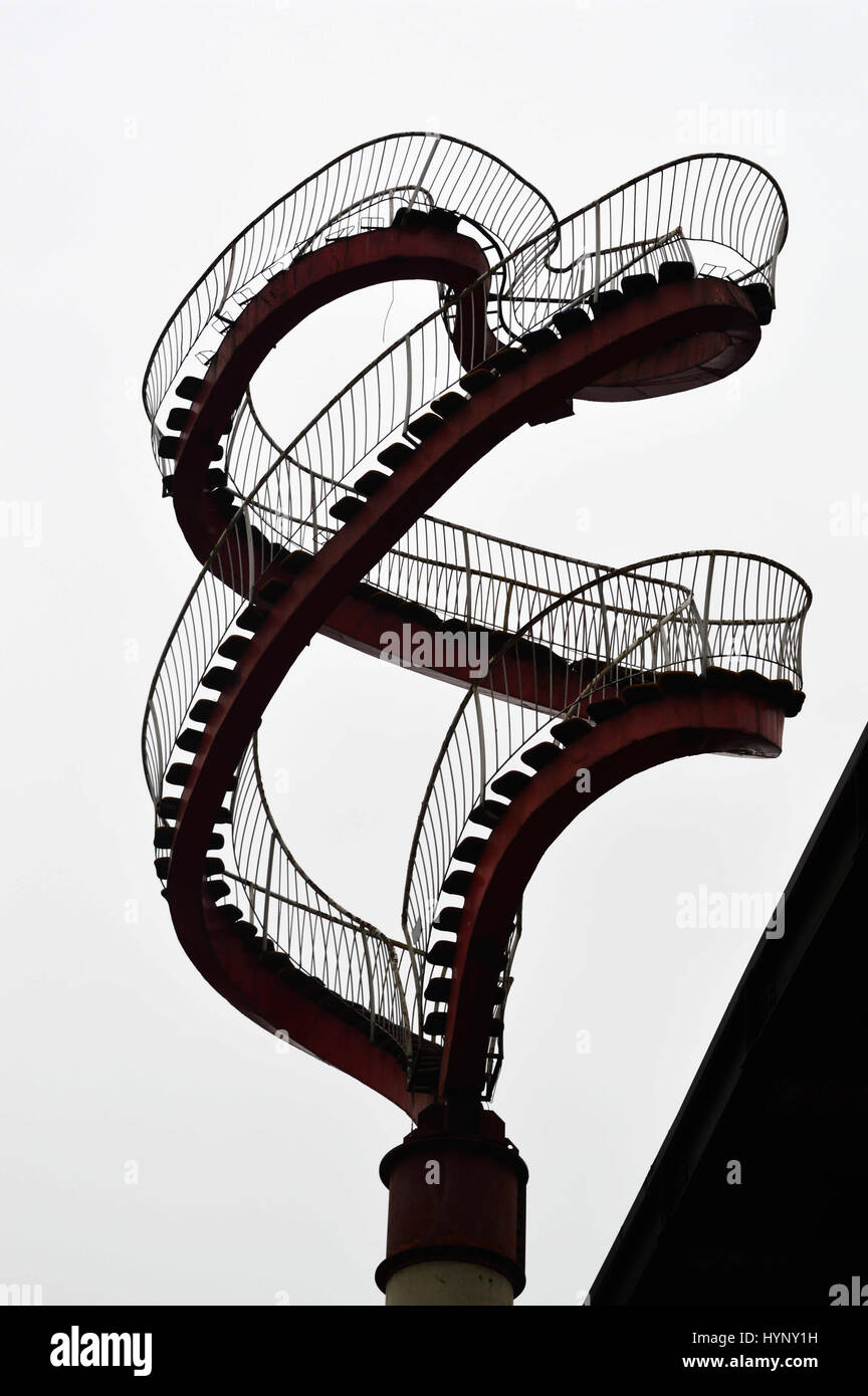 Chongqin, China. 6th Apr, 2017. The 18-meter-tall spiral staircase ...