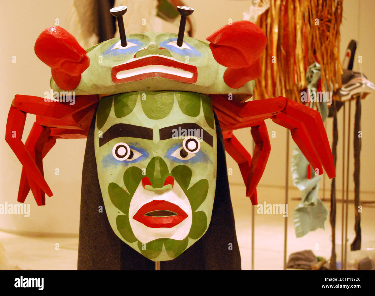 Athens, Greece. 5th Apr, 2017. Masks made by the recently deceased ...