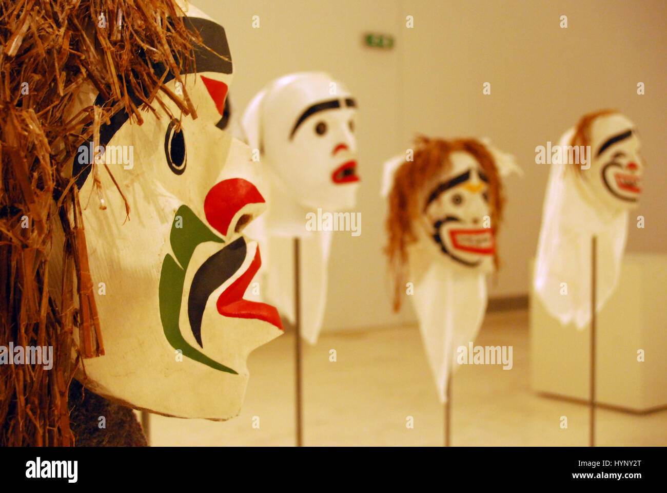 Athens, Greece. 5th Apr, 2017. Masks made by the recently deceased ...