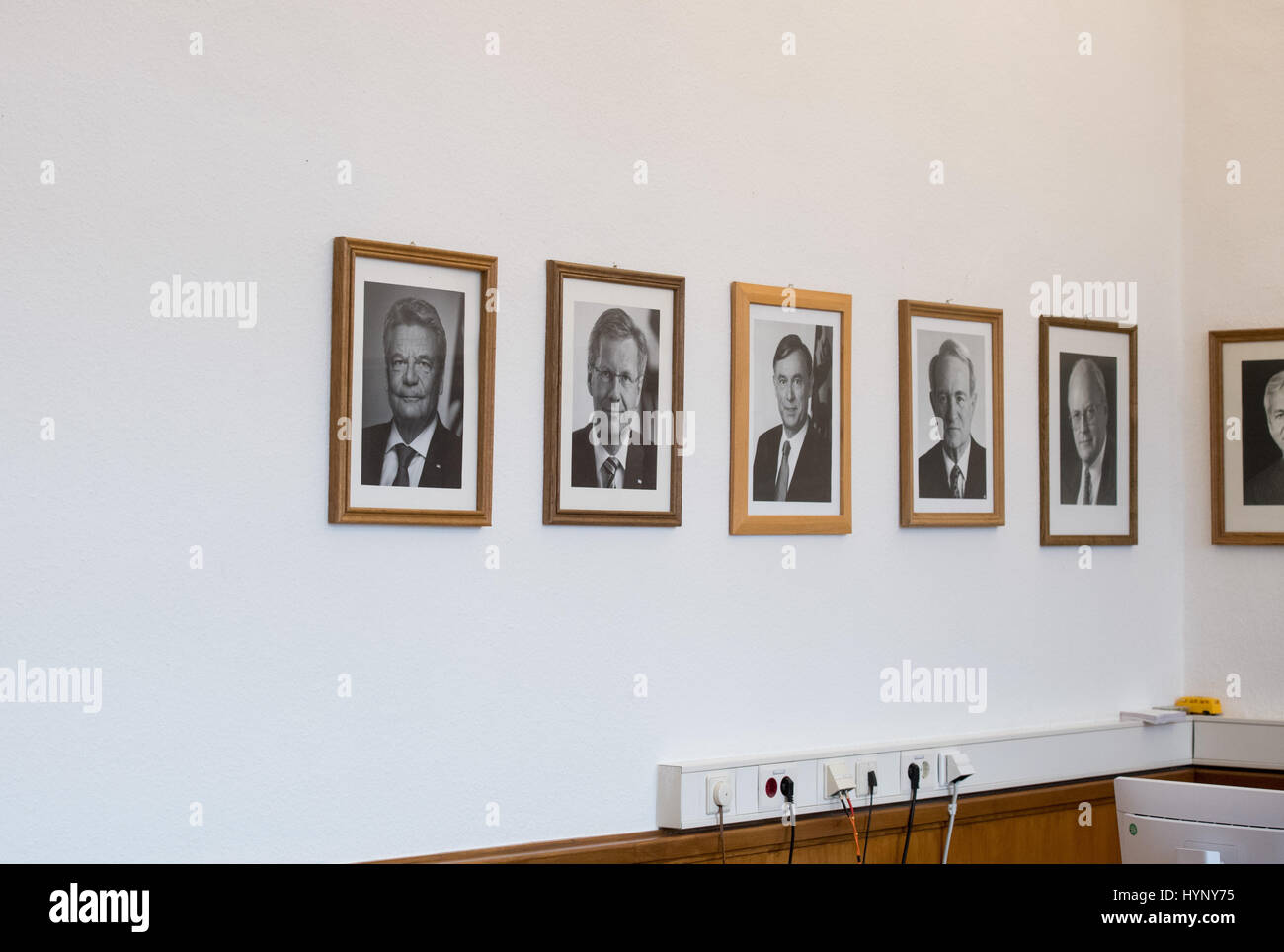 Medebach, Germany. 6th Apr, 2017. Portraits of the former presidents of ...