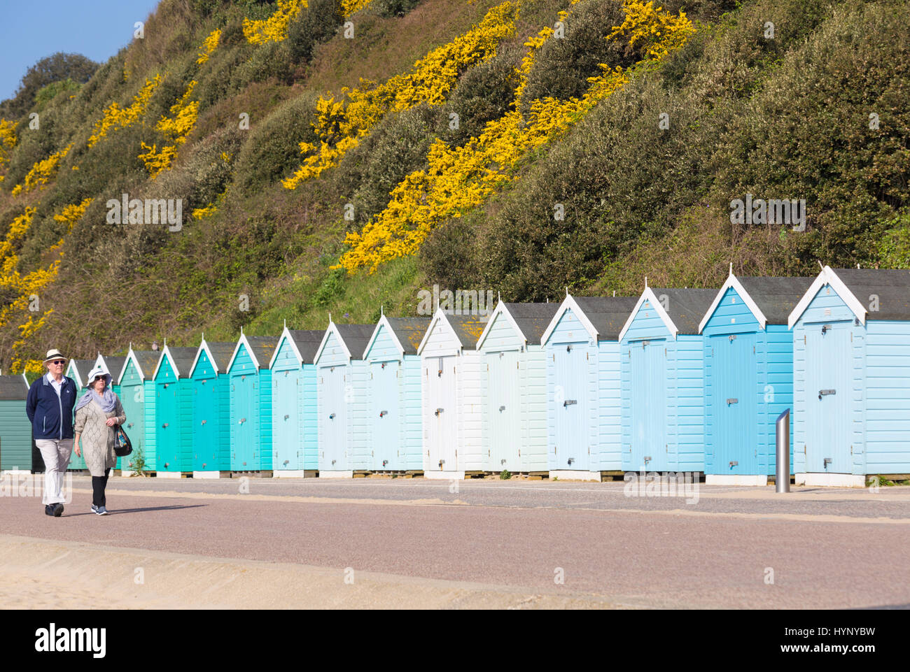 Woman walking along promenade at bournemouth hi-res stock photography ...