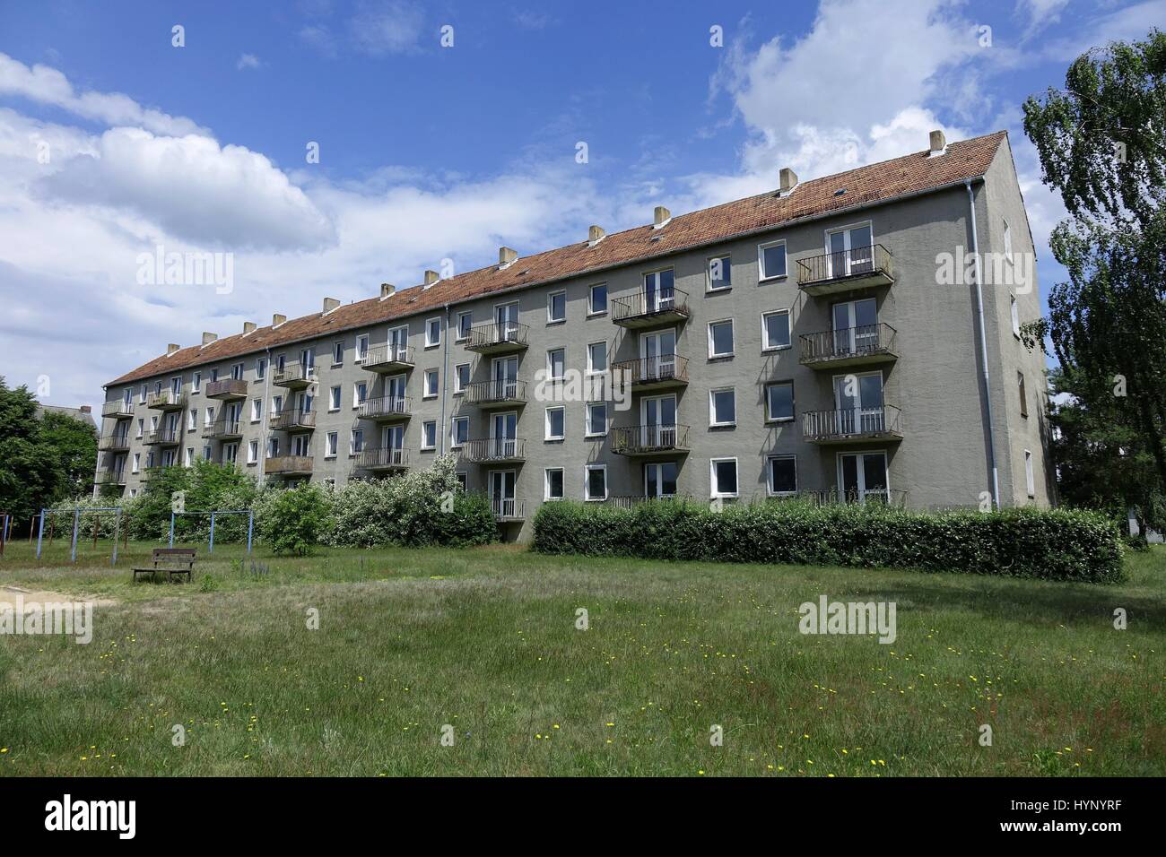 An unoccupied apartment building in Brueck, Brandenburg (Germany ...