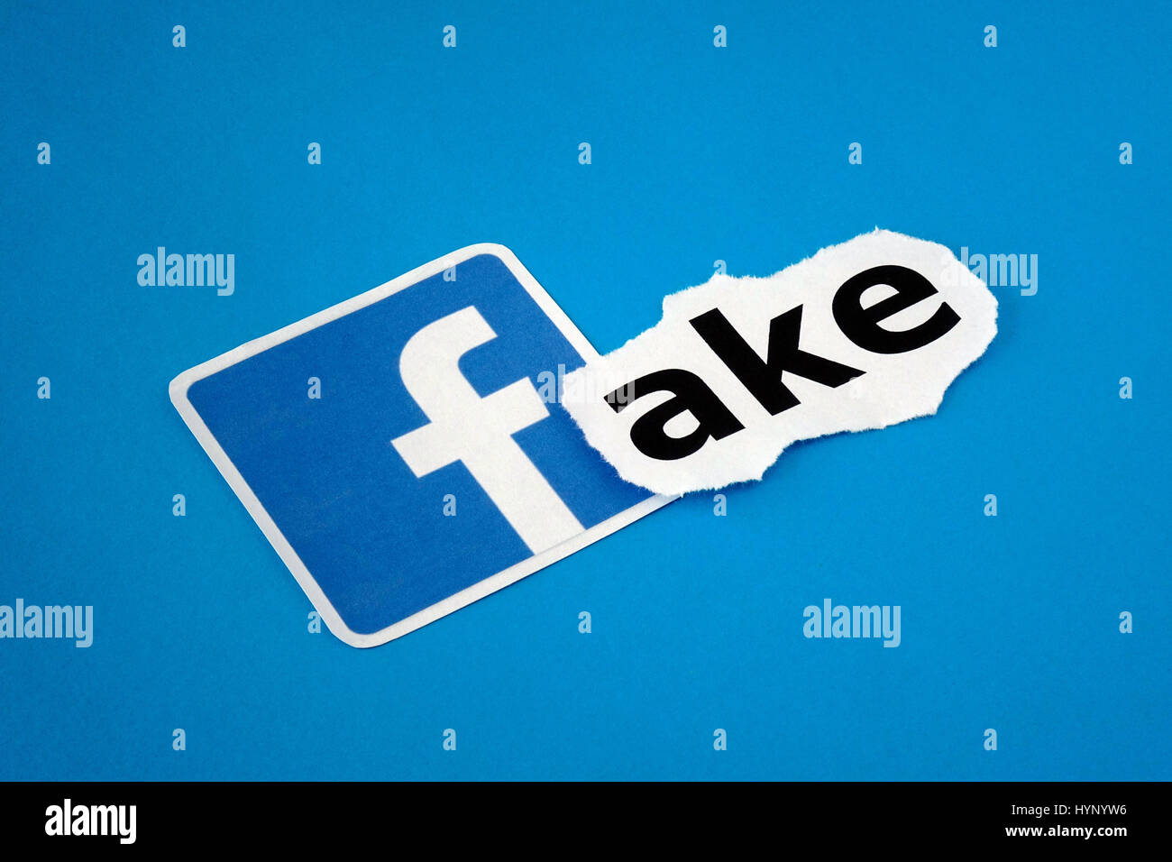 ILLUSTRATION - The "F" of the Facebook symbol is used to spell out the ...