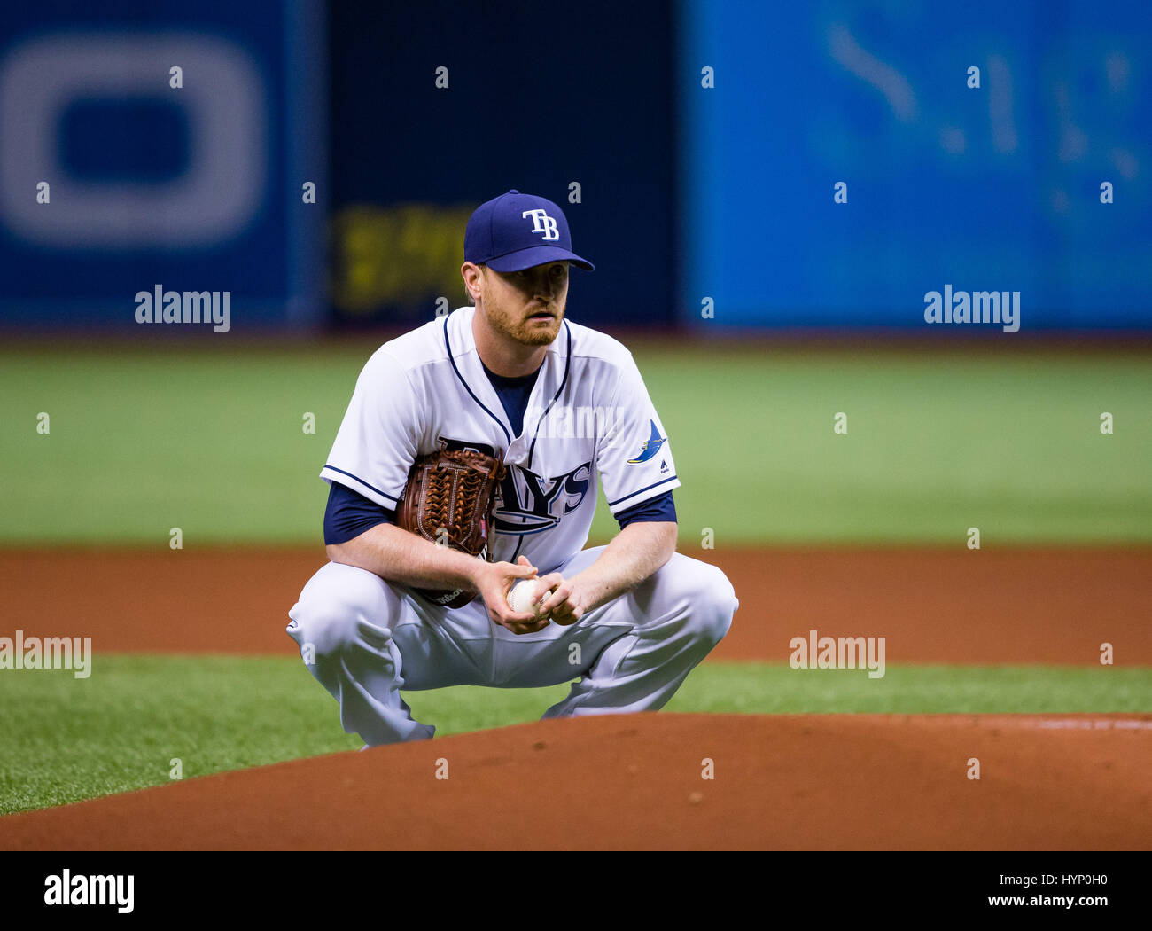 Tropicana Field. 05th Apr, 2017. Florida, USA-Tampa Bay Rays starting ...