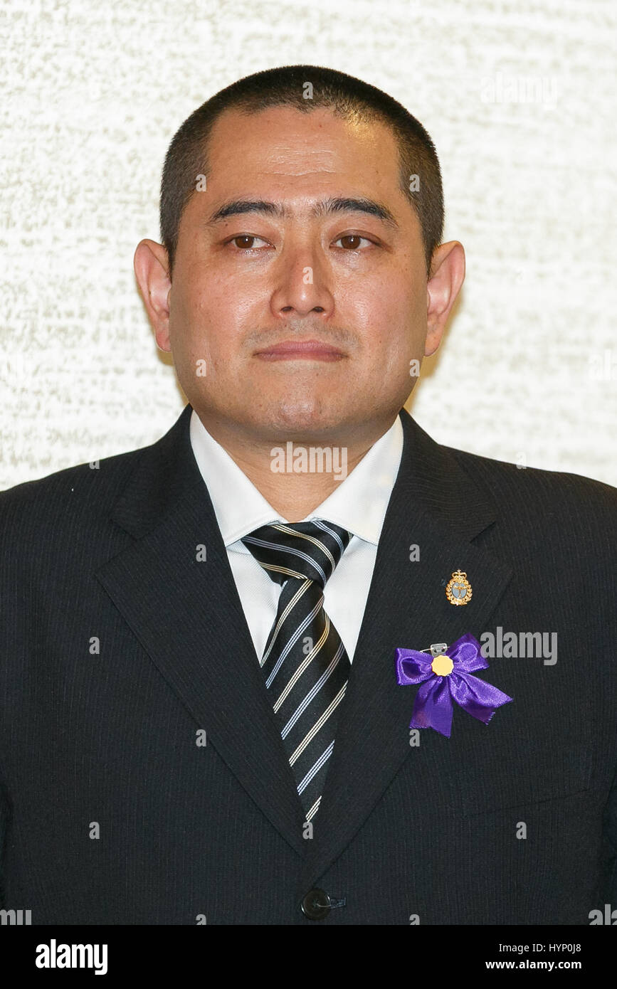 Tokyo, Japan. 6th April, 2017. Fukushima Japanese hero Kenji Kato, who ...