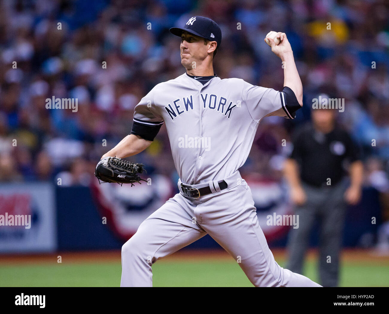 Tropicana Field. 05th Apr, 2017. Florida, USA-New York Yankees relief ...