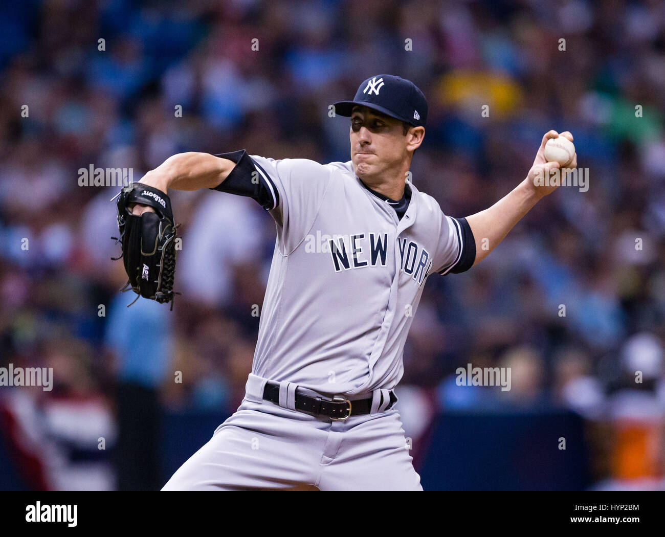 Tropicana Field. 05th Apr, 2017. Florida, USA-New York Yankees relief ...