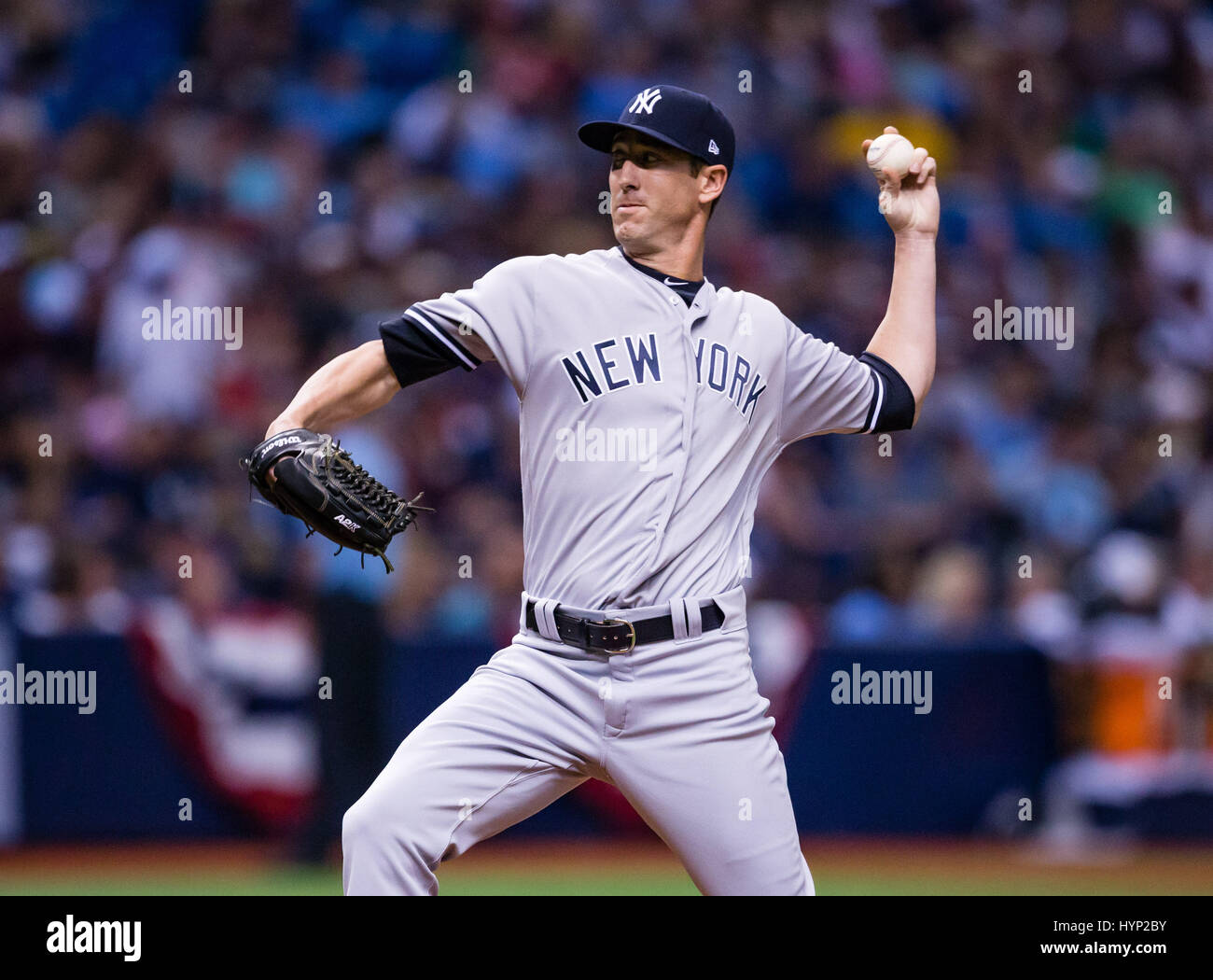 Tropicana Field. 05th Apr, 2017. Florida, USA-New York Yankees relief ...