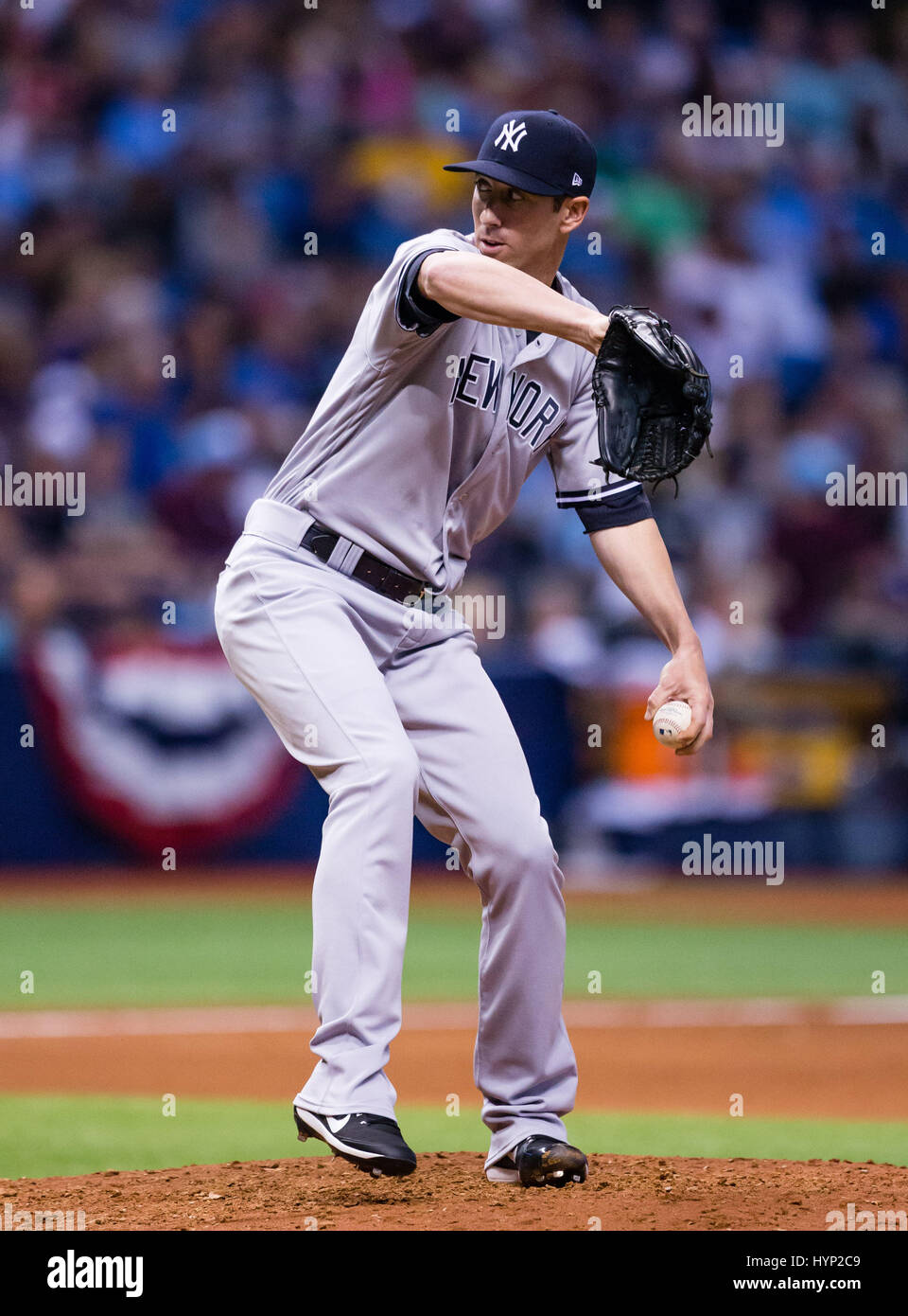 Tropicana Field. 05th Apr, 2017. Florida, USA-New York Yankees relief ...