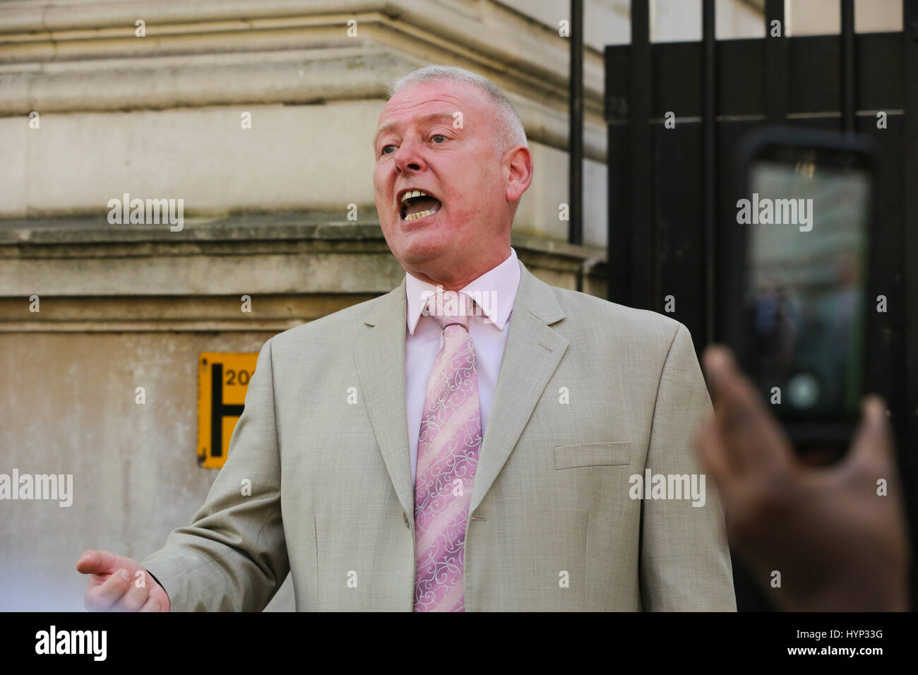 Whitehall. London. UK 6 Apr 2017. Trevor Merrells of the United Cabbies ...