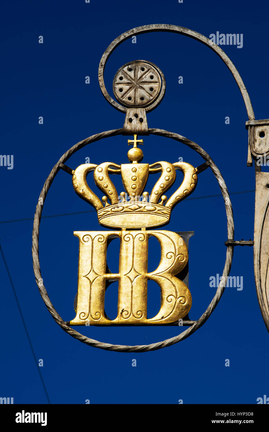 The Hofbraeuhaus logo, photographed in Munich, Germany, 28 March 2017 ...