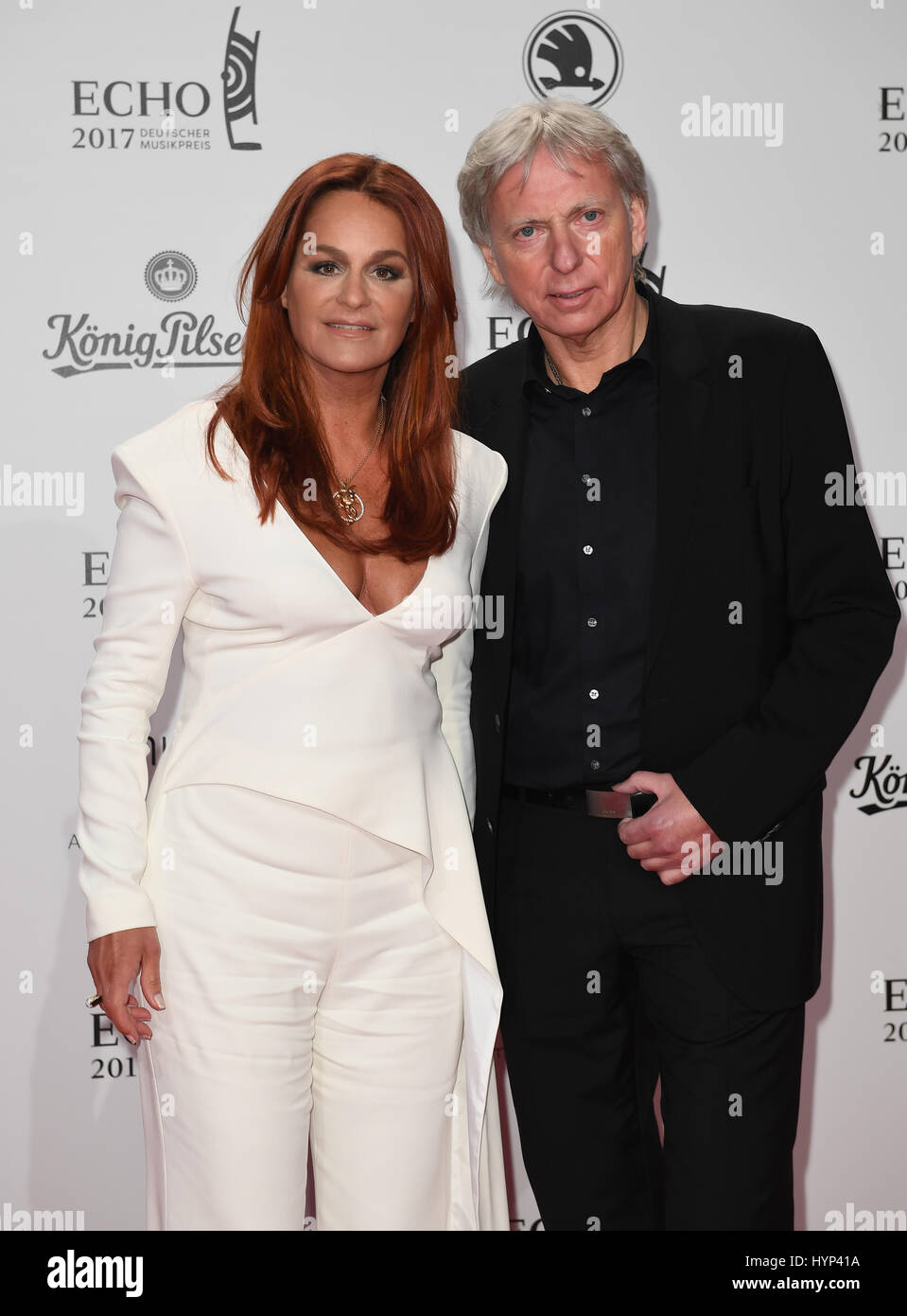 Berlin, Germany. 6th Apr, 2017. Singer Andrea Berg and husband Ulrich ...