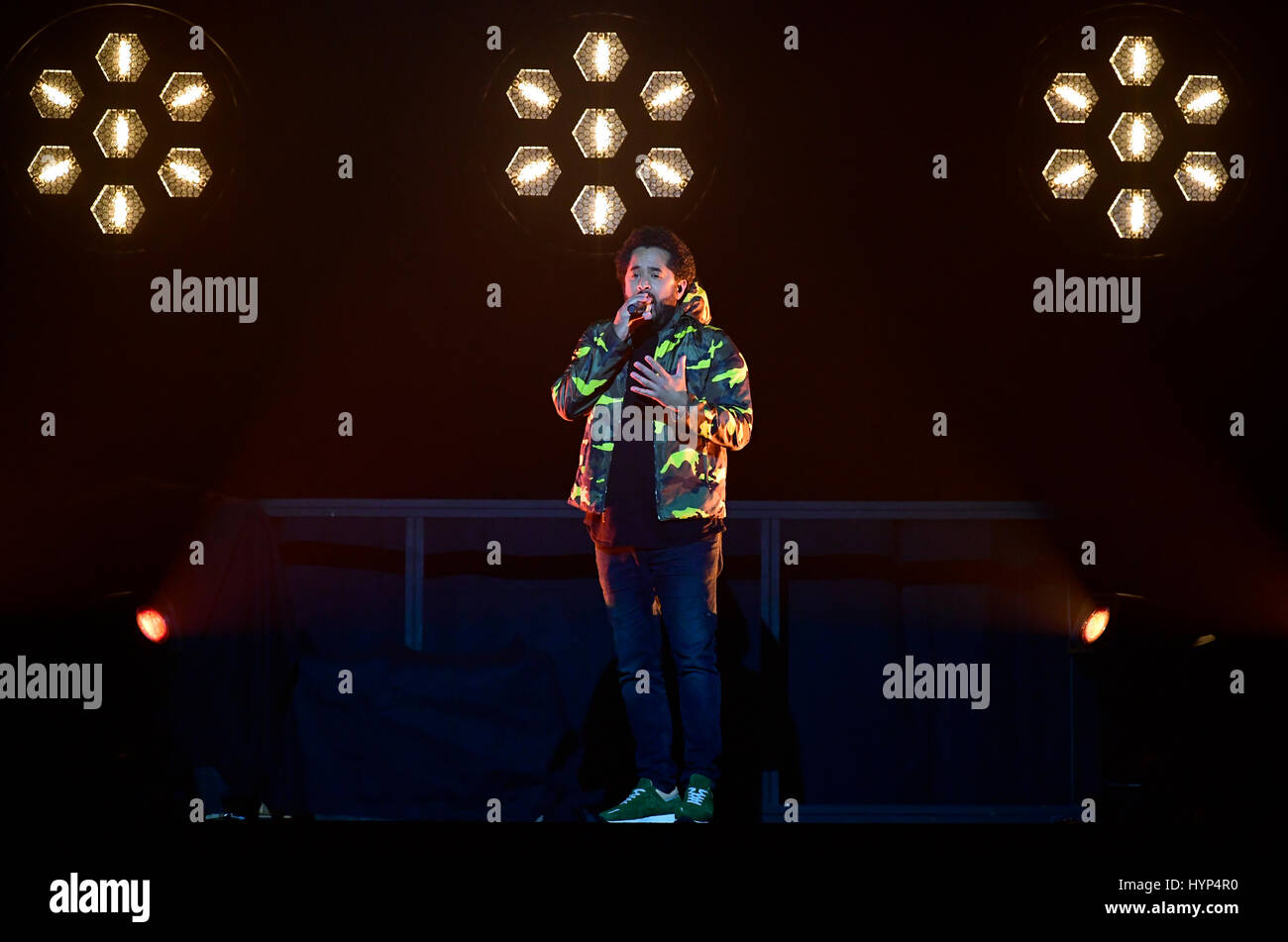Singer Adel Tawil performs during the 26th ceremony of the German music ...