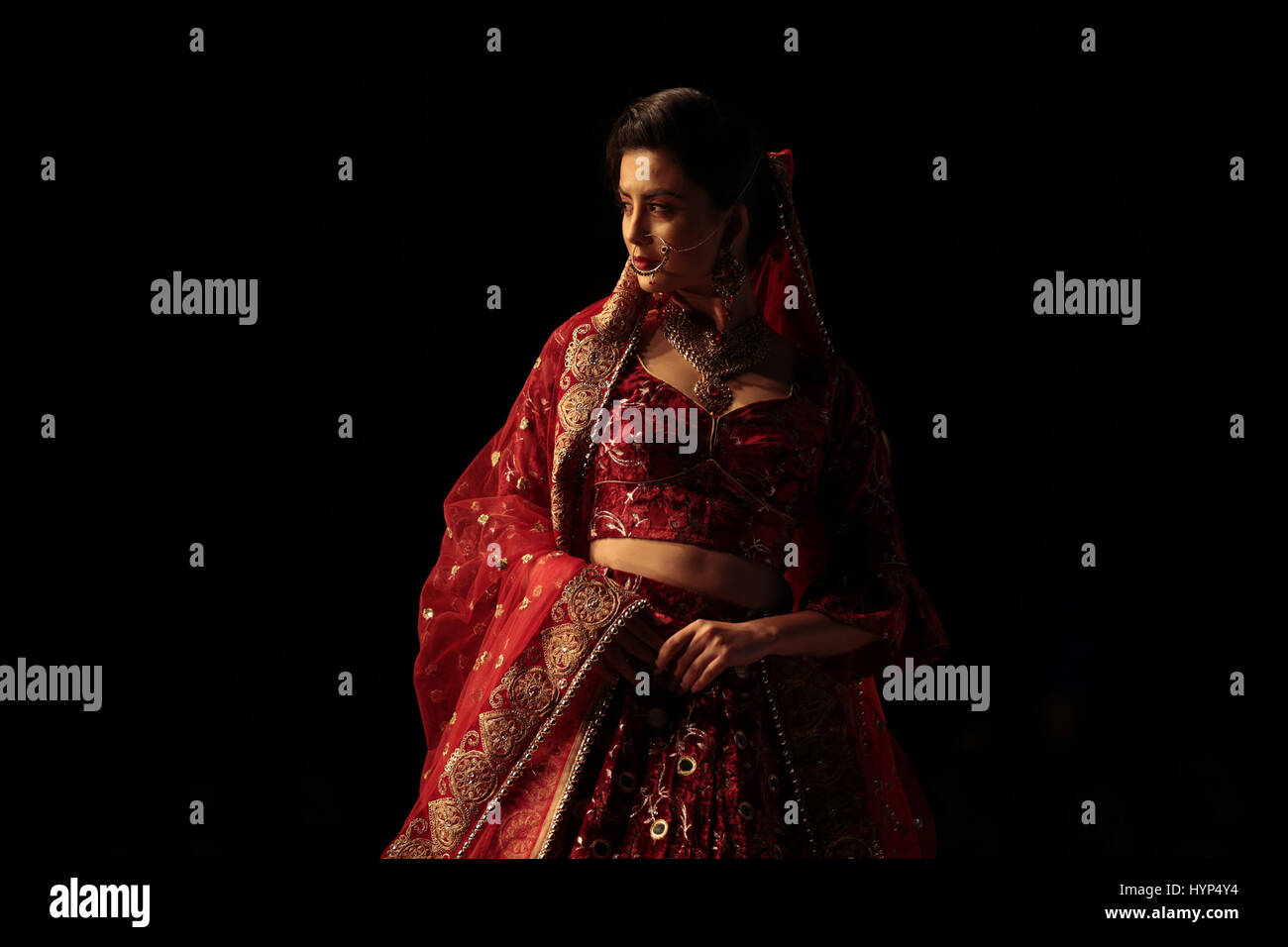 Kathmandu, Nepal. 6th Apr, 2017. A Nepalese model catwalk presenting a ...