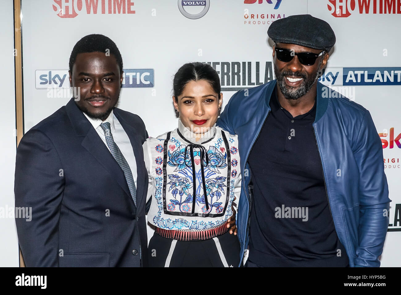 London, England, UK. 6th Apr, 2017. Babou Ceesay, Freida Pinto and ...
