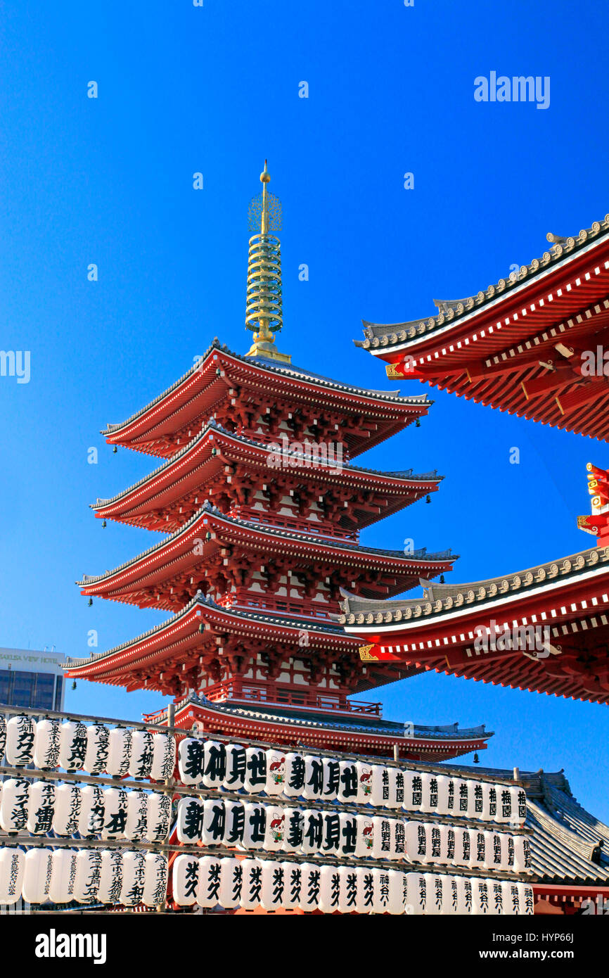 Five Story Pagoda of Sensoji Temple Asakusa Tokyo Japan Stock Photo - Alamy