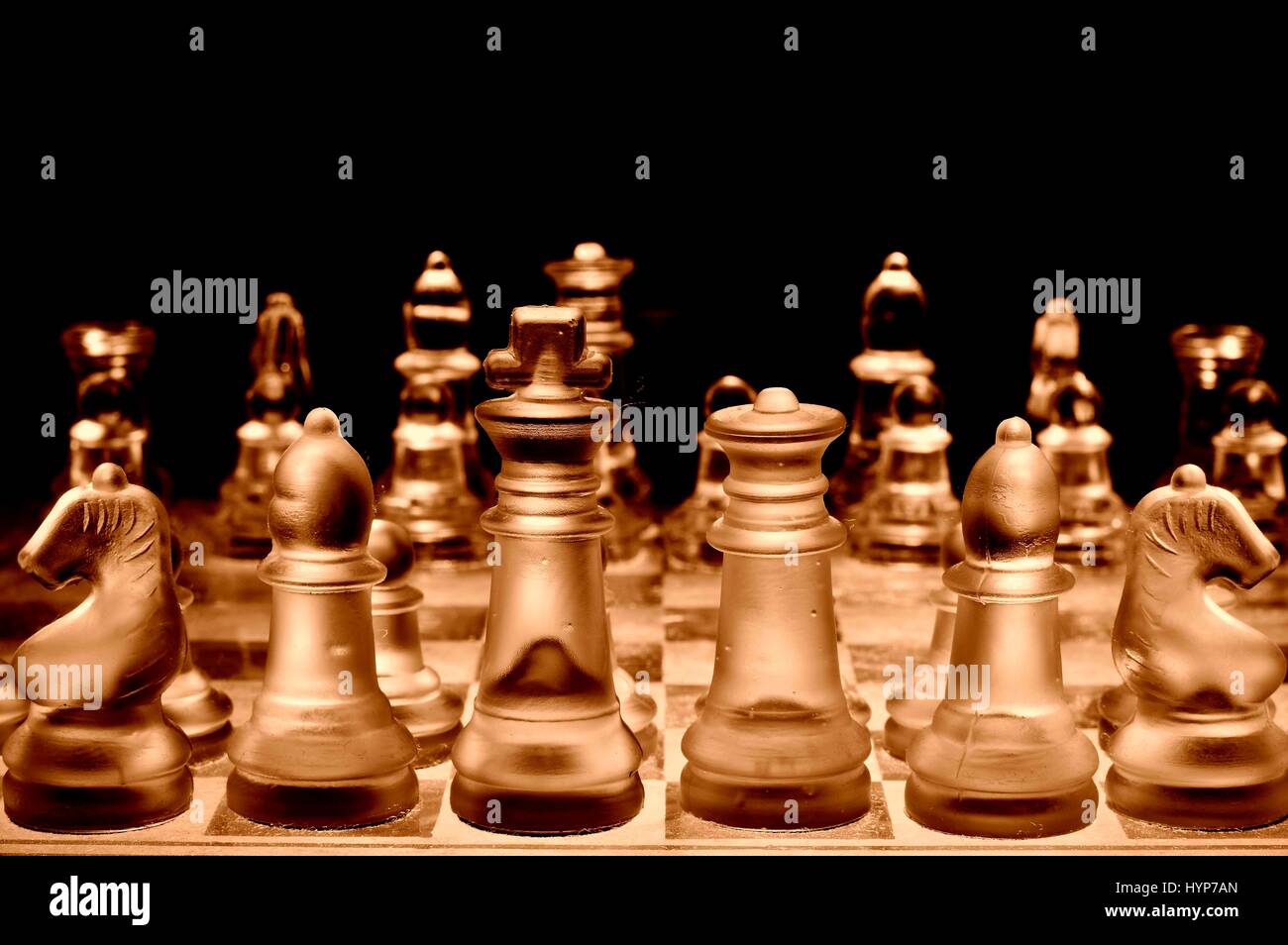 Chess pieces on a chessboard Stock Photo - Alamy