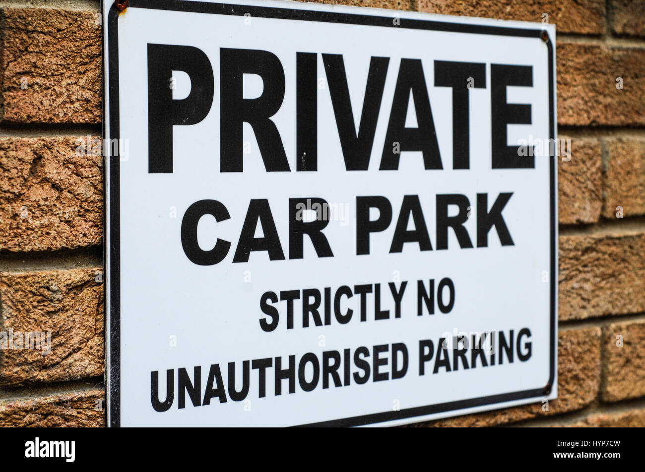 Private car park sign in cambridge England UK Stock Photo - Alamy