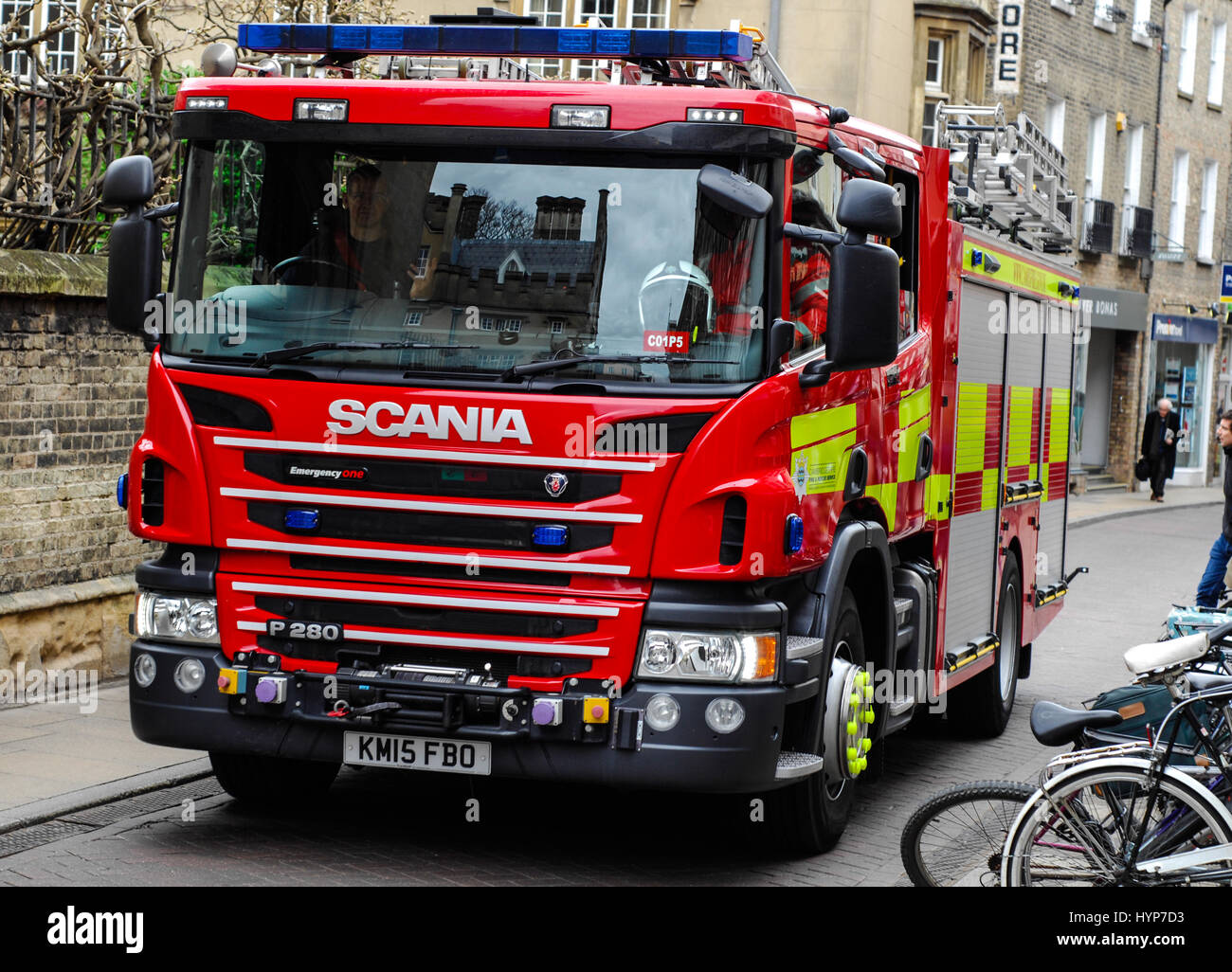 Fire engine in cambridge England UK Stock Photo - Alamy