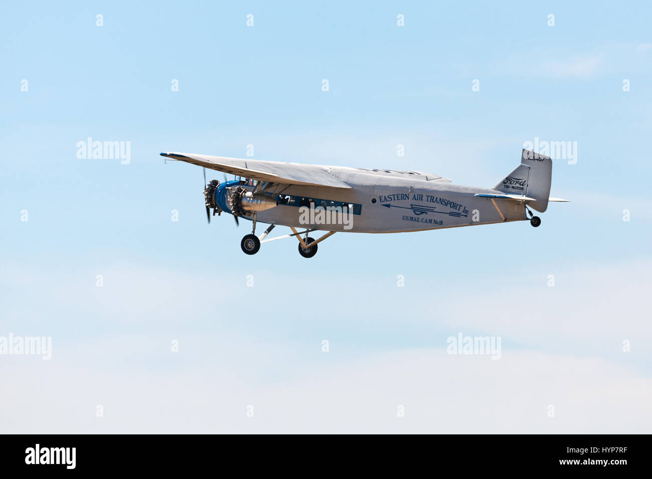 Antique Ford Tri-motor airplane visiting Burlington, Iowa Stock Photo ...