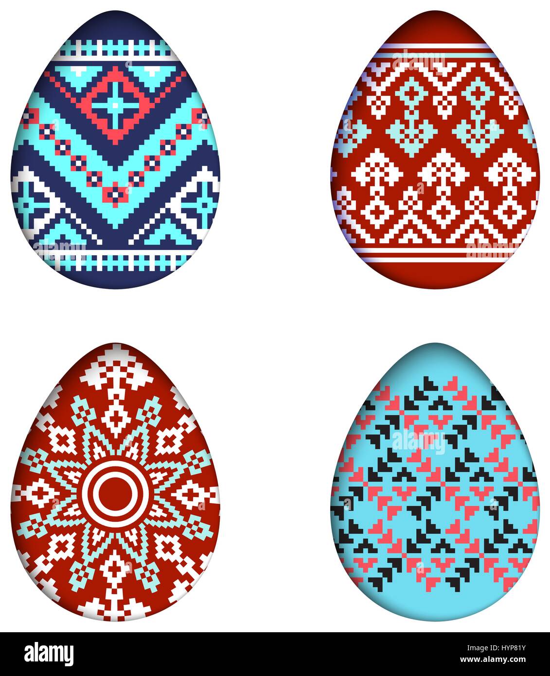 Tribal Art On Easter Eggs