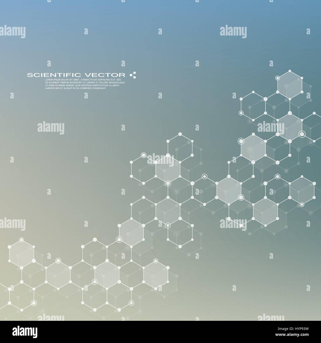 Hexagonal molecule DNA. Molecular structure of neurons system. Genetic ...