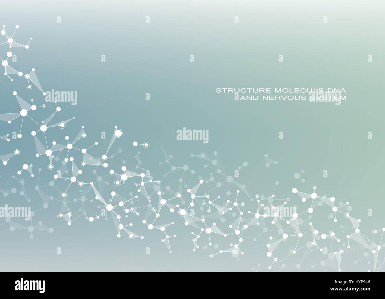 Molecule DNA and neurons vector. Molecular structure. Connected lines ...