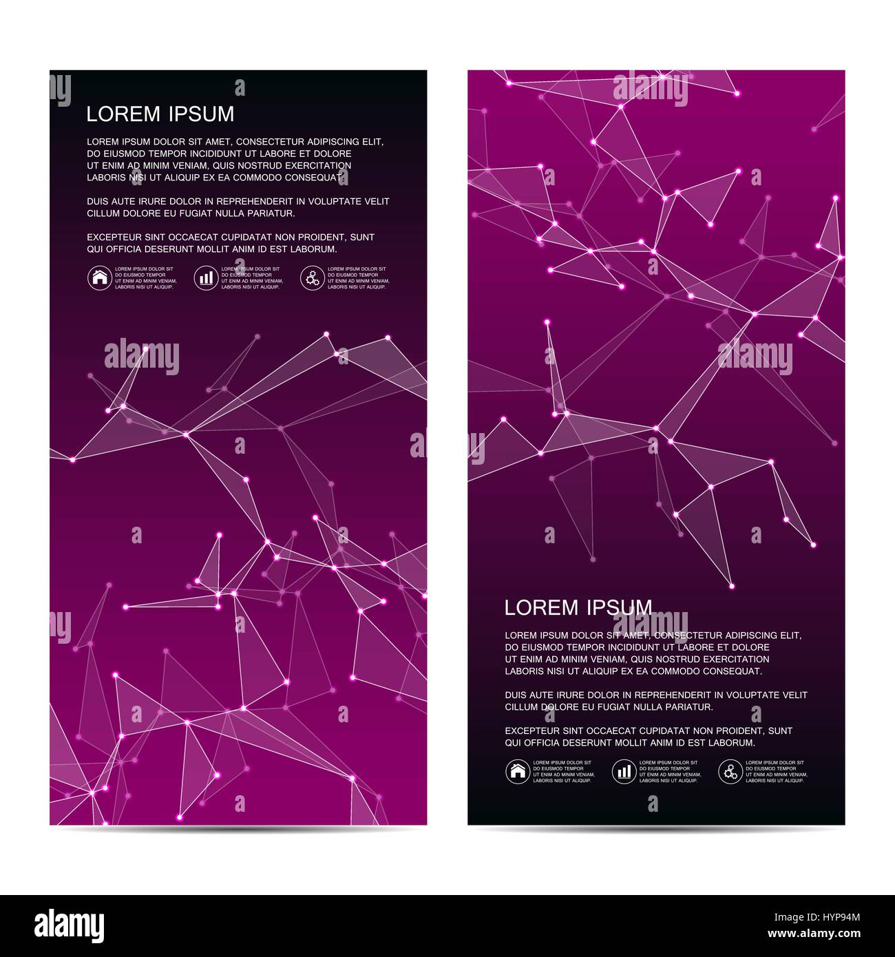 2 of modern vertical scientific banners. Molecular structure of DNA and ...
