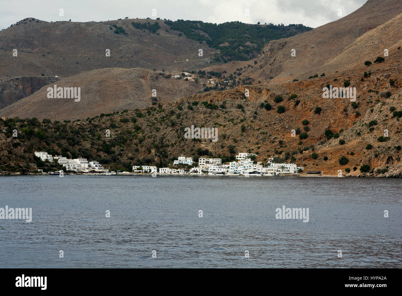 The fishing village Loutra at Crete's south coast has a very old ...