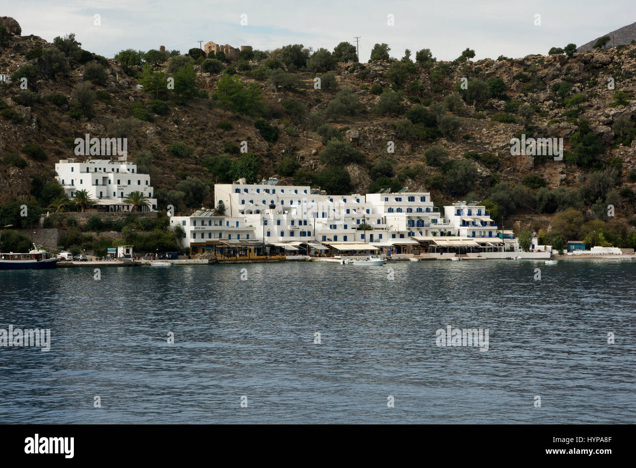 The fishing village Loutra at Crete's south coast has a very old ...