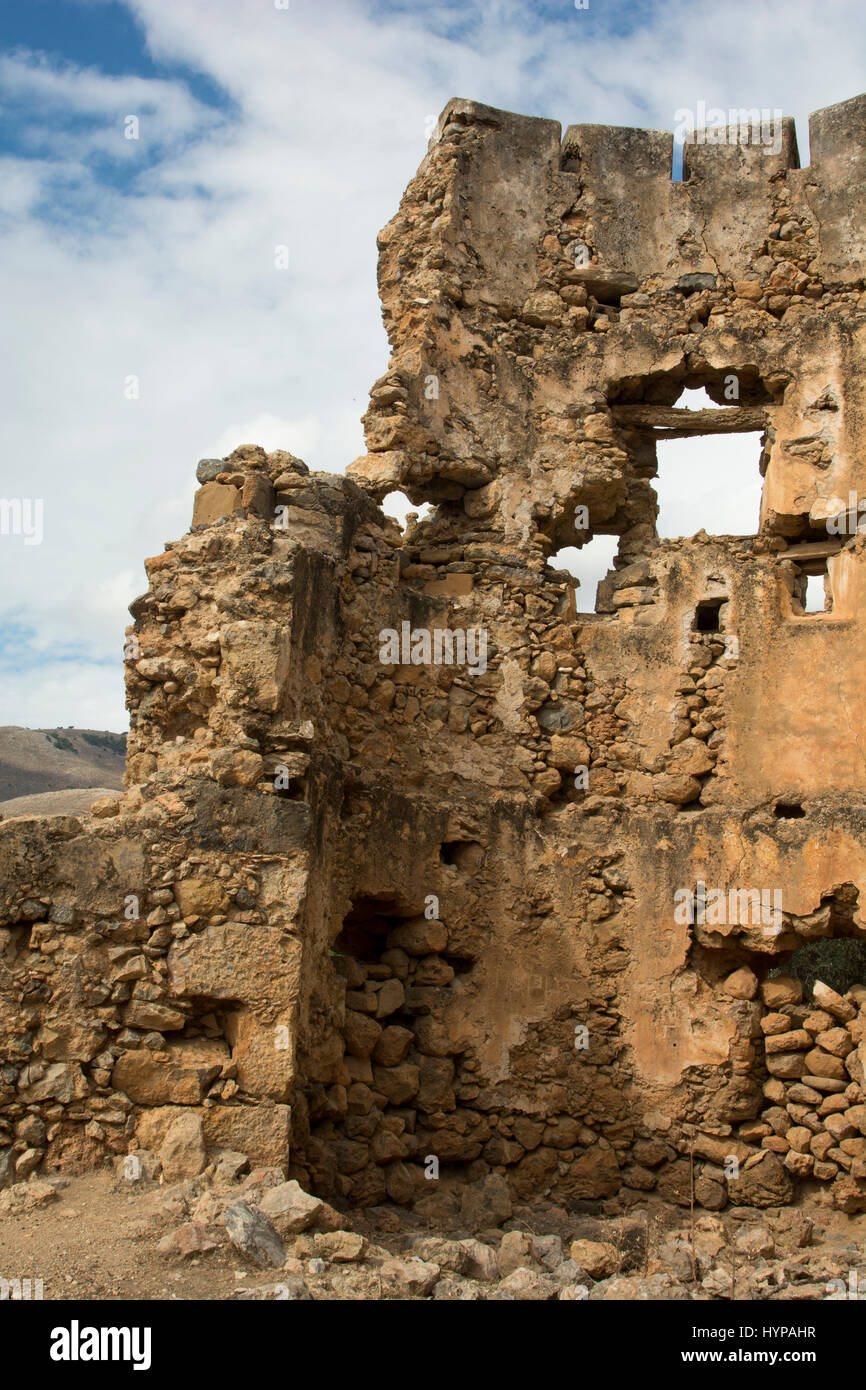 Ruins of a Ottoman fortress are situated high above the fishing village ...