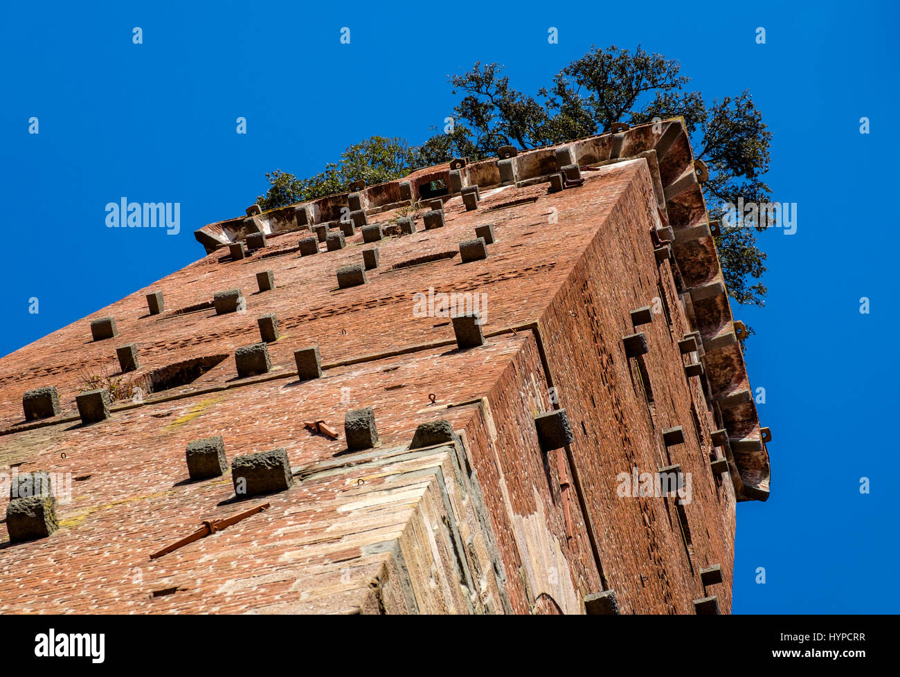 LUCCA ITALY - CIRCA MAY 2015: View of the Guinigi Tower in the walled ...