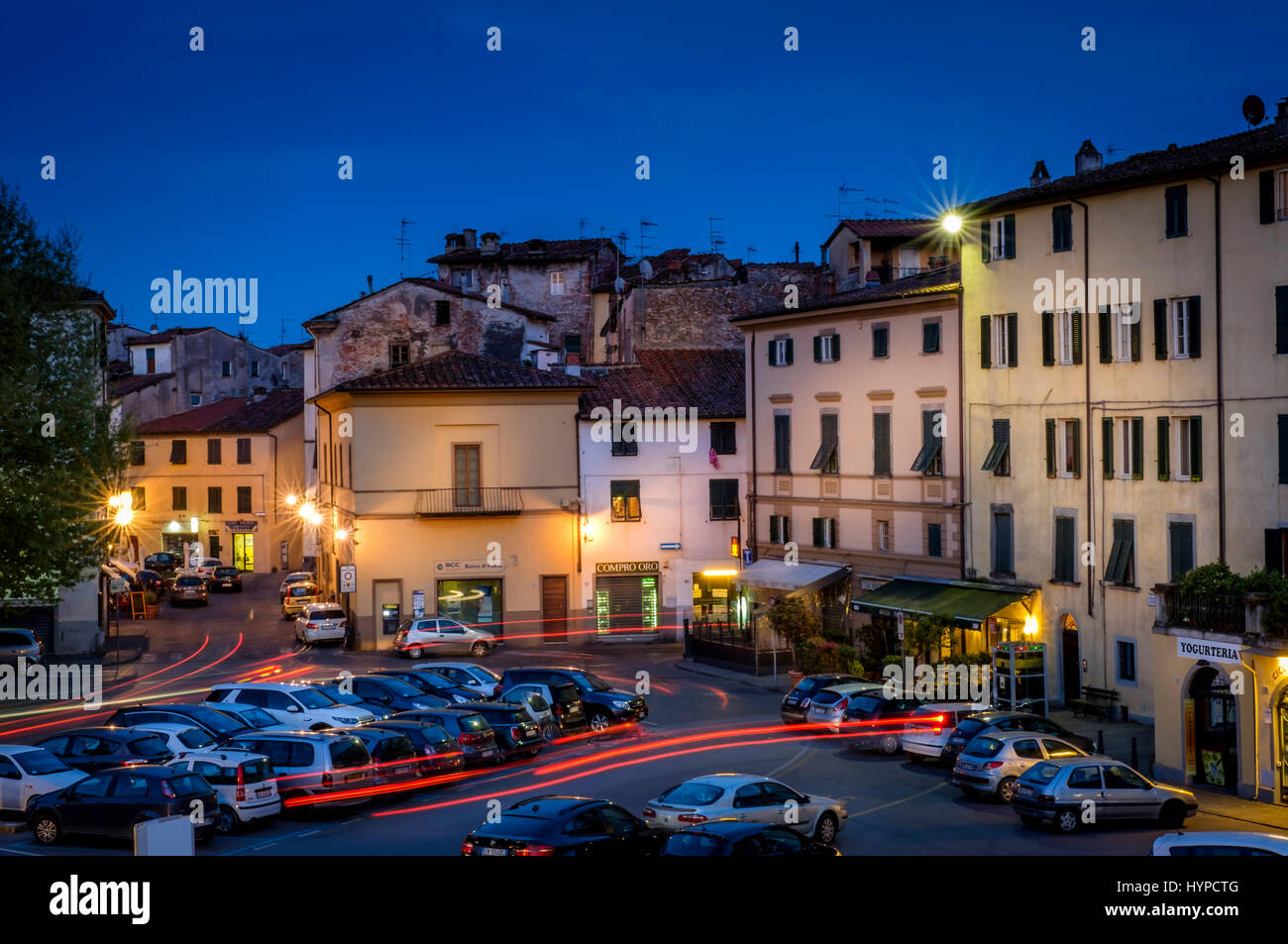 LUCCA ITALY - CIRCA MAY 2015: Walled city of Lucca at night, an ...