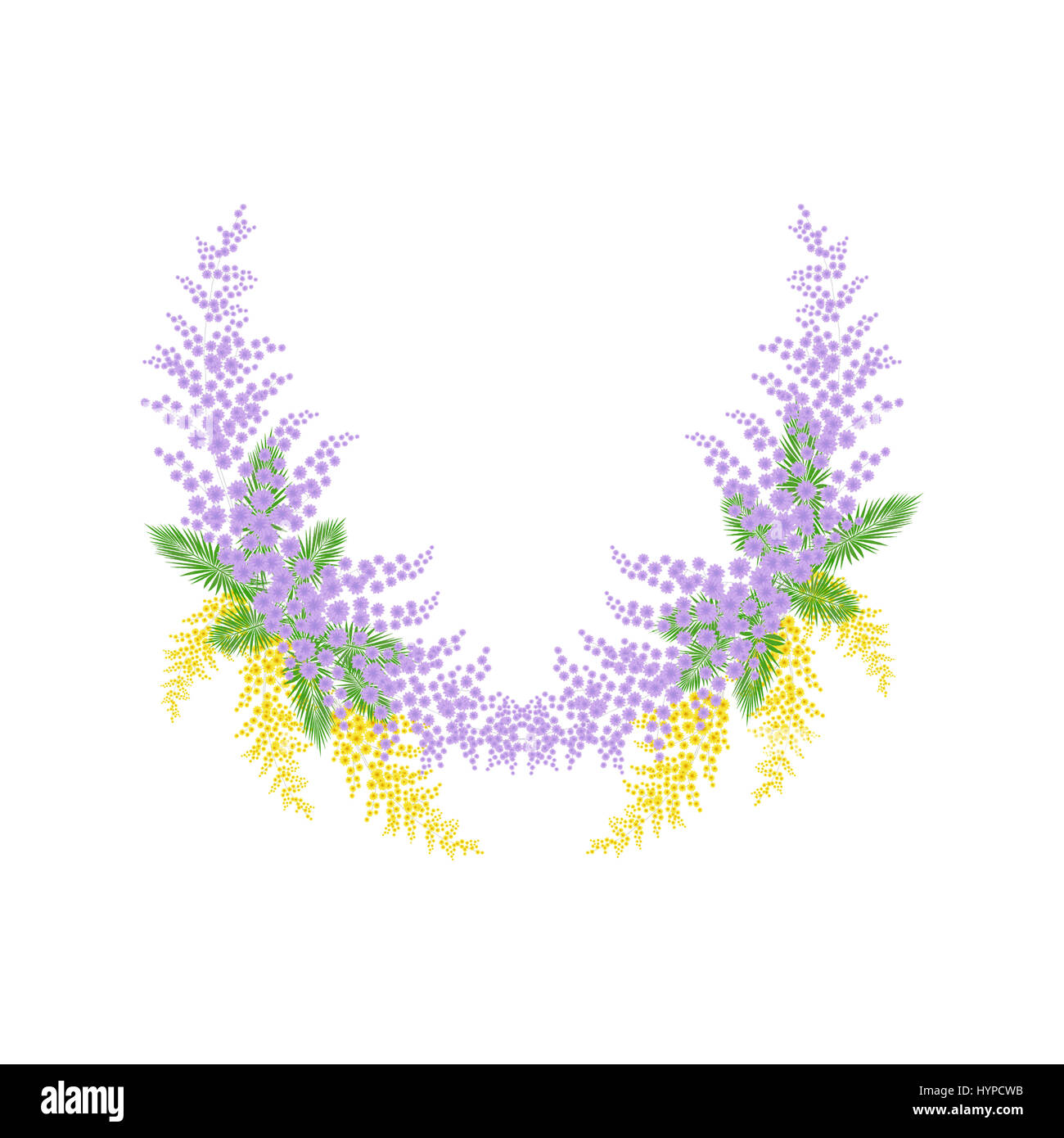 Purple watercolor flower wreath hi-res stock photography and images - Alamy