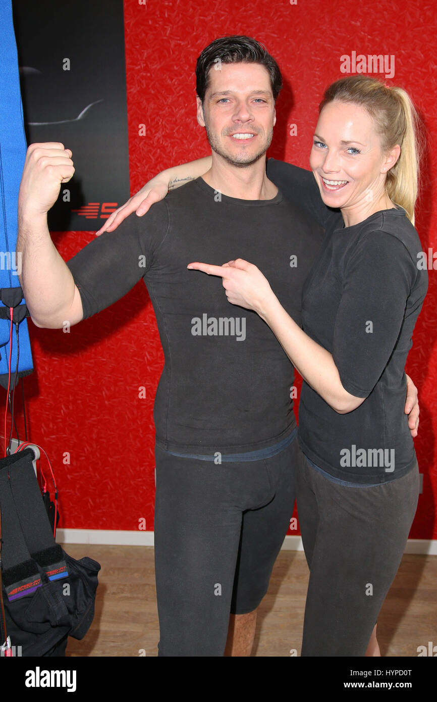 Press junket at SpeedFit store at Dammtorwall. Featuring: Stephen Duerr ...