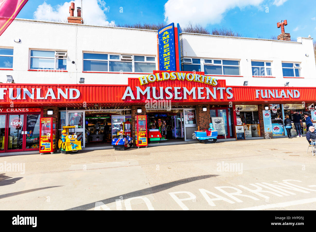 Filey town amusements arcade on sea front North Yorkshire UK England ...