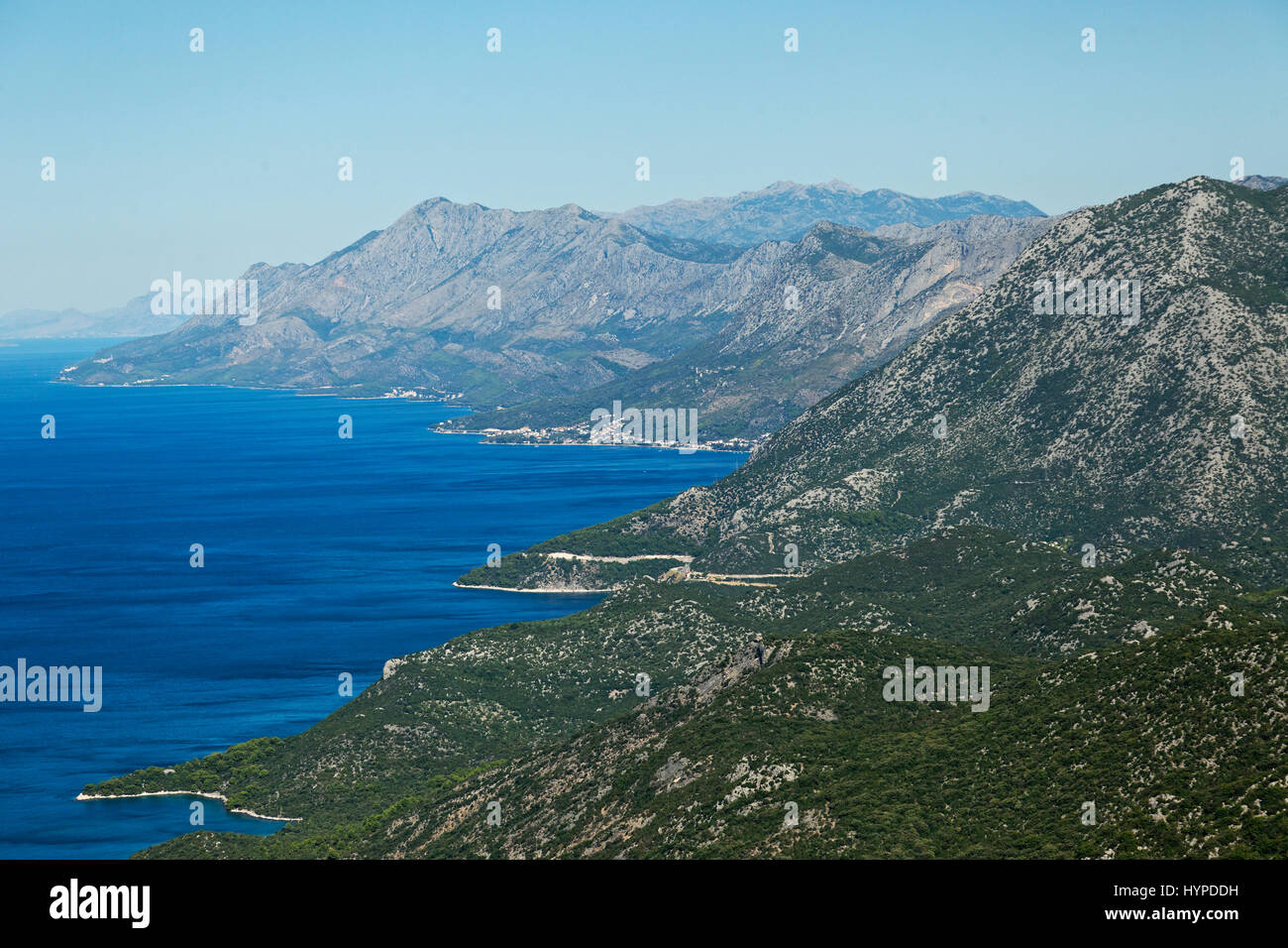 South Adriatic Sea with coastal mountains, Croatia Stock Photo - Alamy
