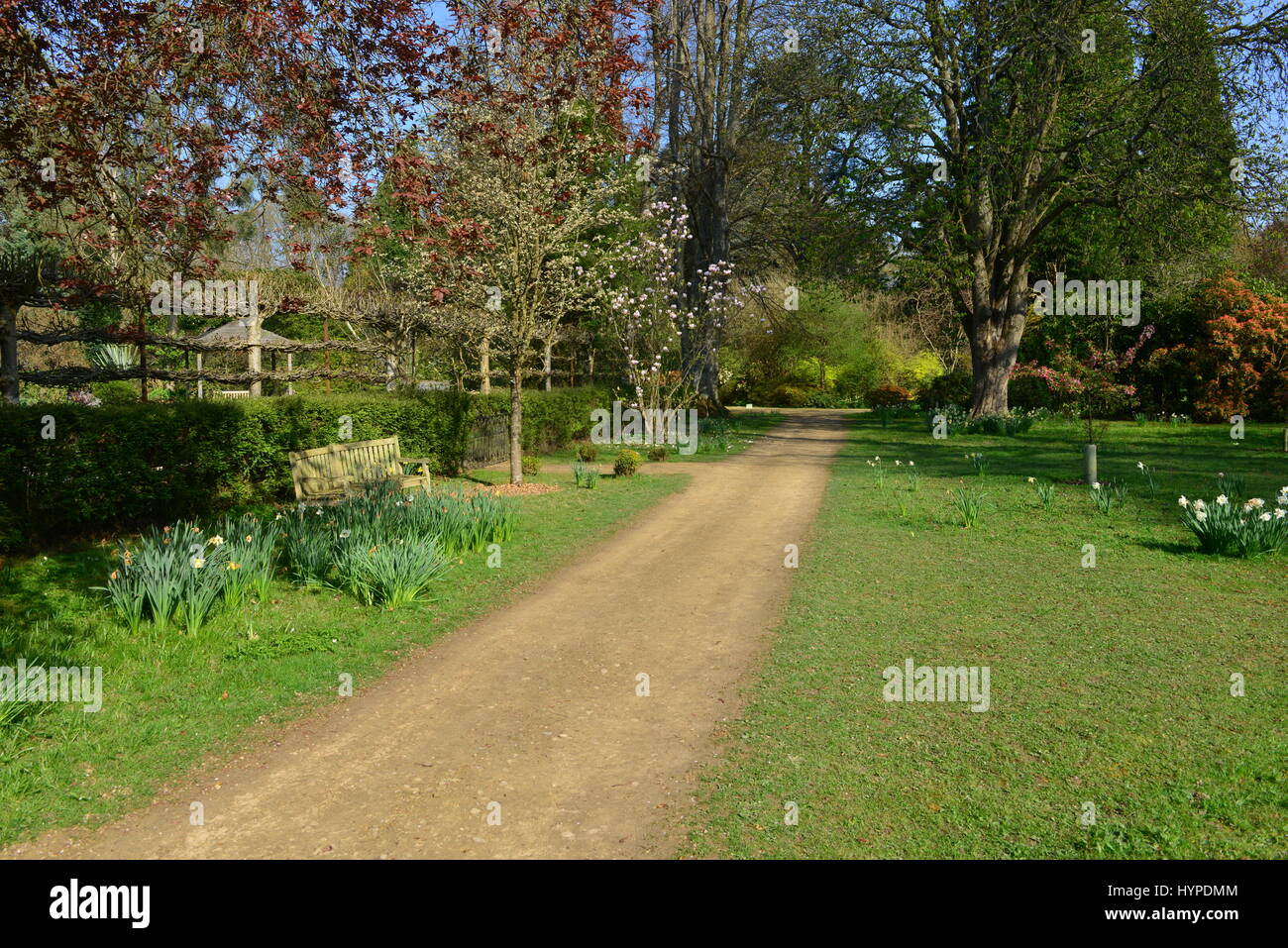 The gardens of an English country estate in Springtime Stock Photo - Alamy